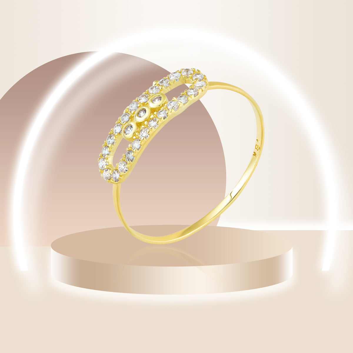18K Pure Gold Stone Ring – Tala Gold Collection