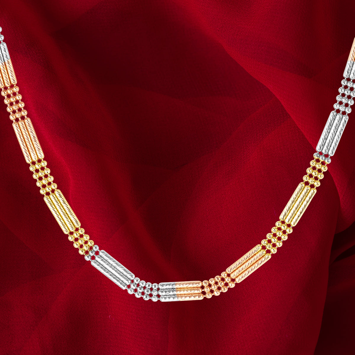 18K Pure Gold 3 Color Layer Seed Chain – Tala Gold Collection
