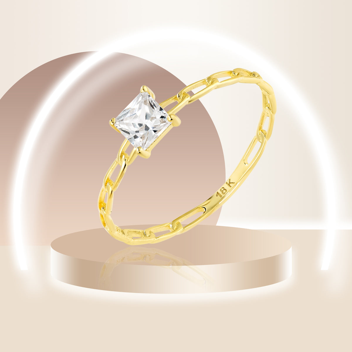 18K Pure Gold Stone Ring – Tala Gold Collection