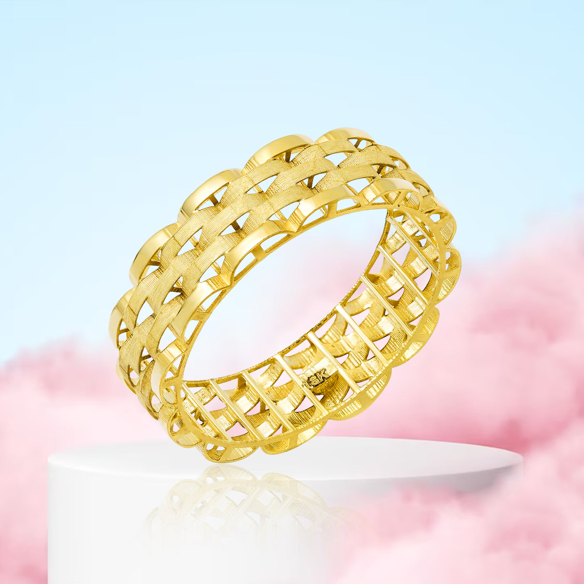 18K Pure Gold Round Ring – Tala Gold Collection