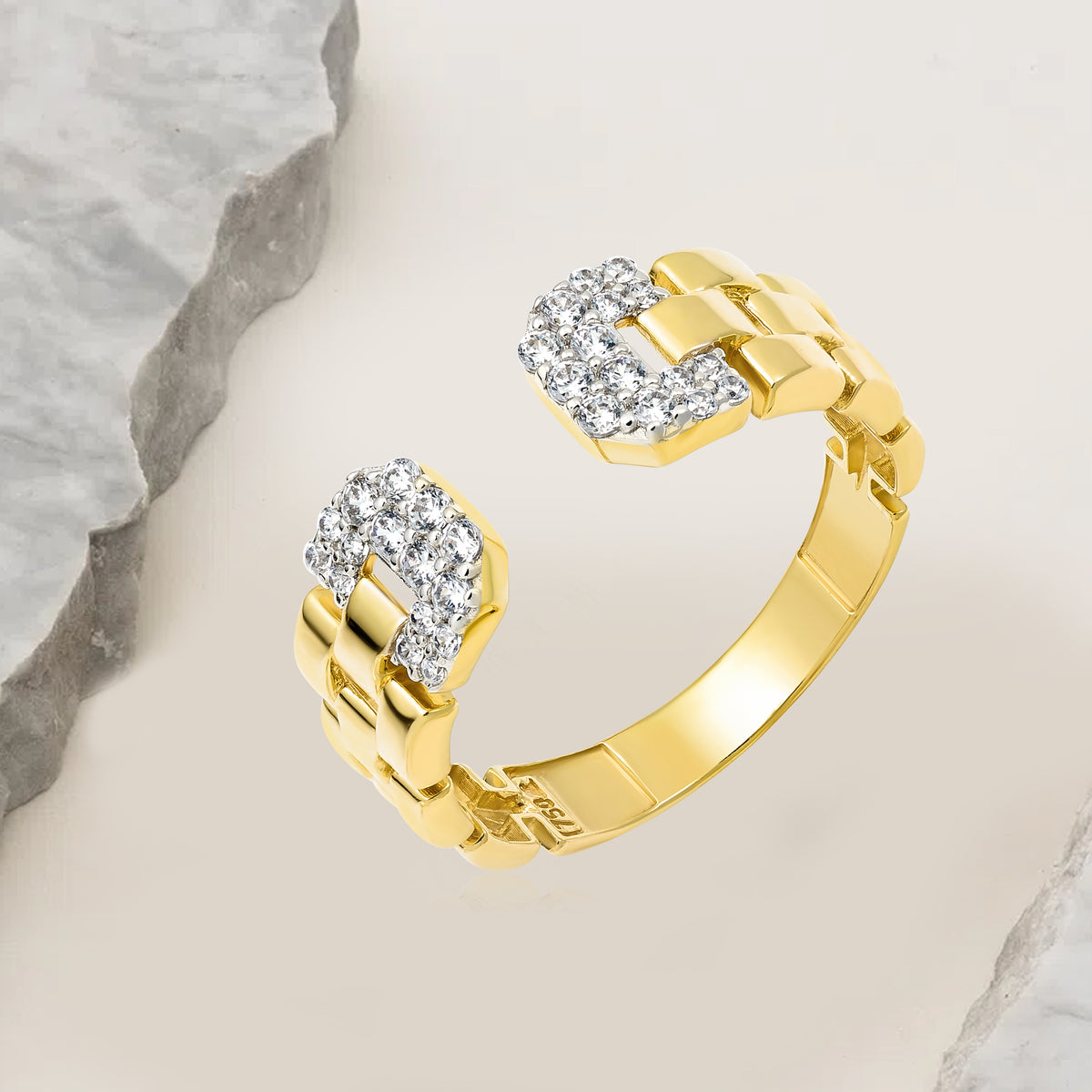 18K Pure Gold Stone Ring – Tala Gold Collection