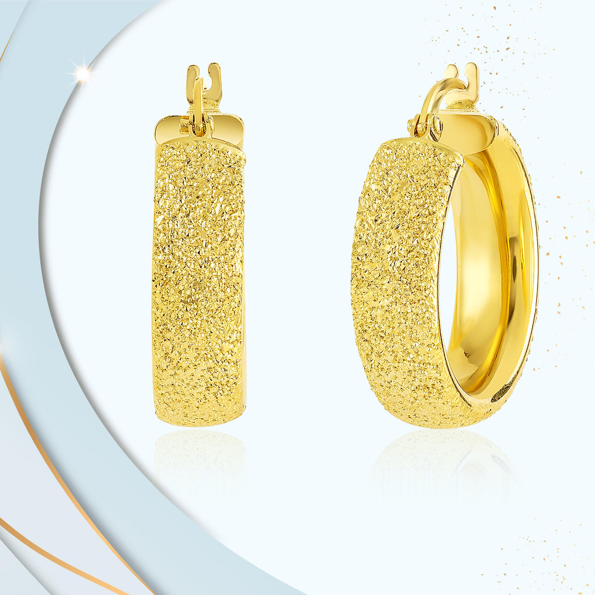 18K Pure Gold Round Loop Earring Set – Tala Gold Collection