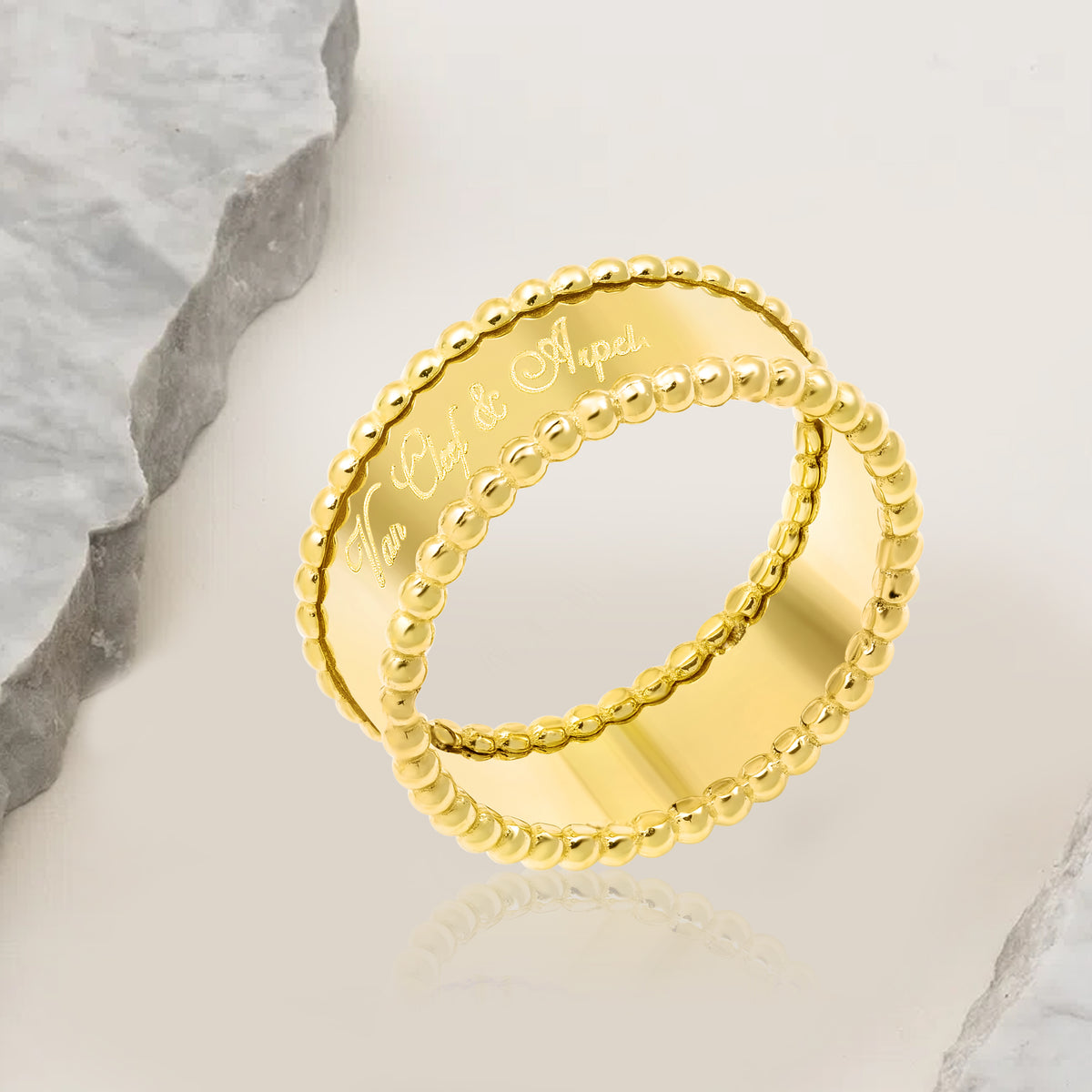 18K Pure Gold Round Seed Ring – Tala Gold Collection