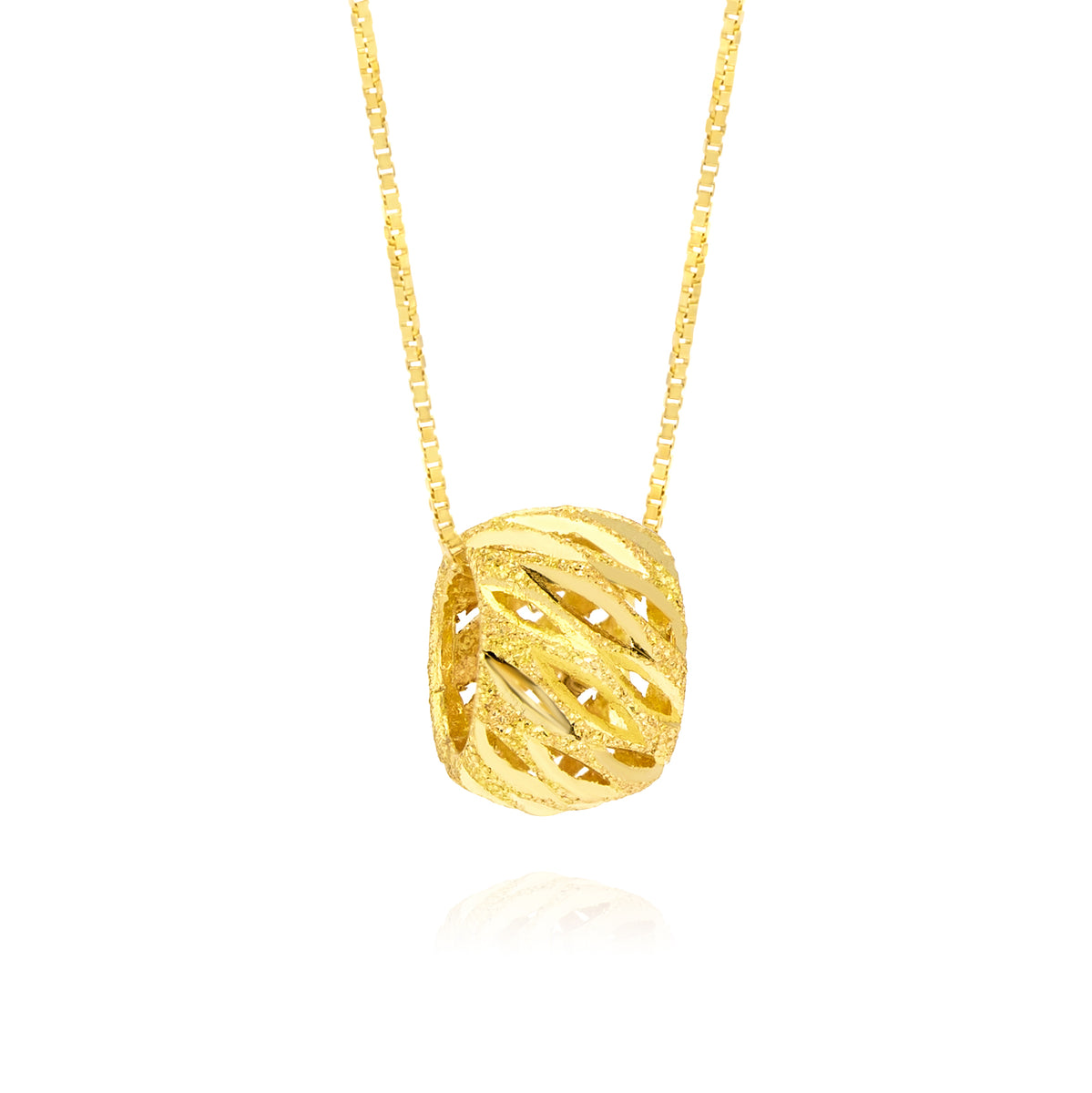 18K Pure Gold Round Roll Necklace – Tala Gold Collection