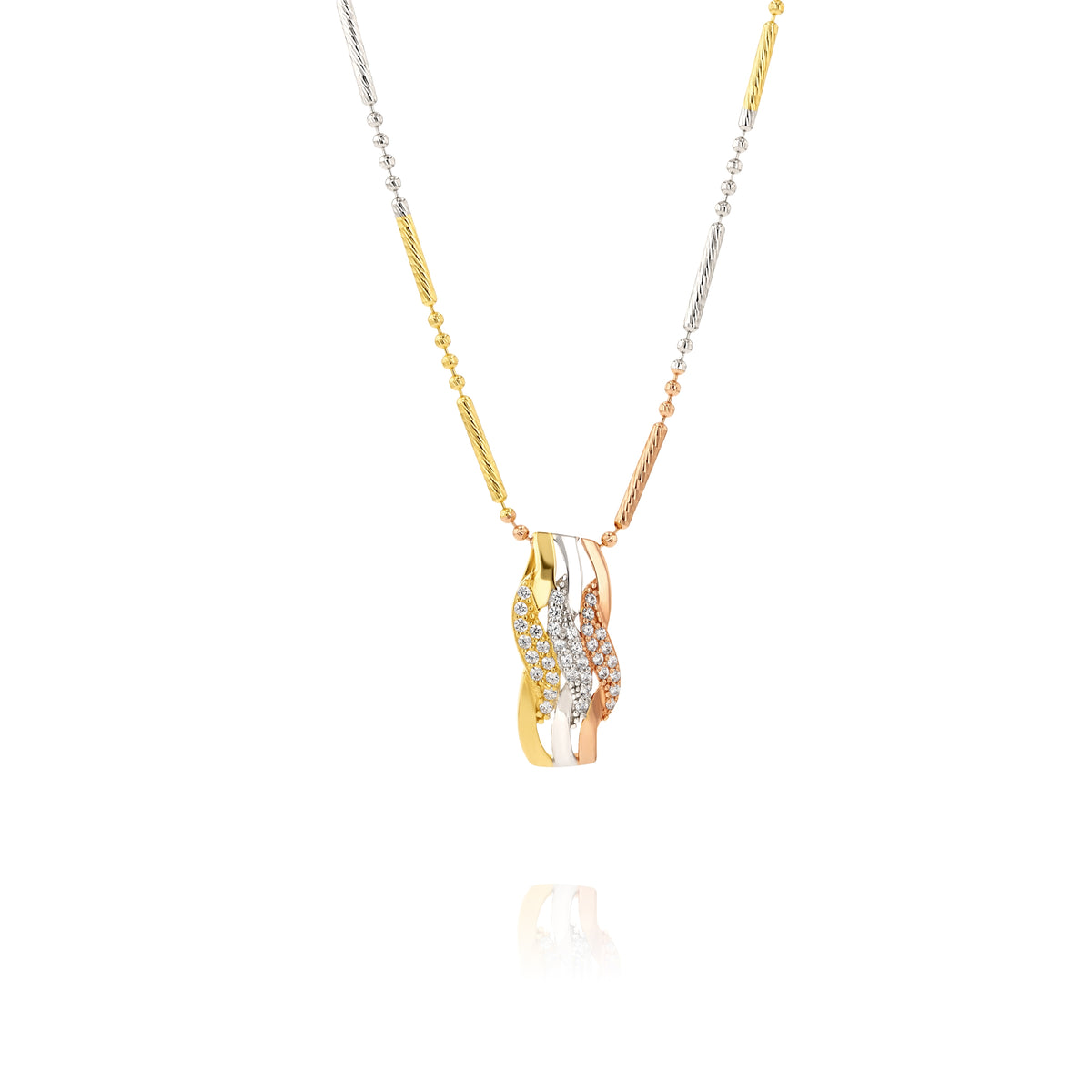 18K Pure Gold TRI Color Necklace – Tala Gold Collection