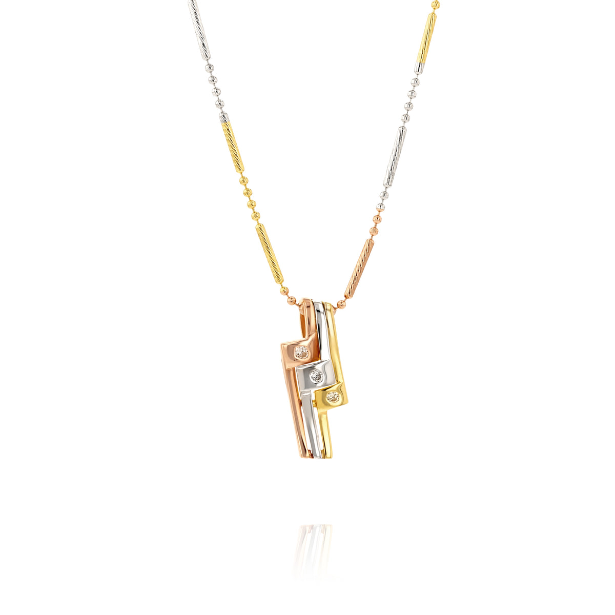 18K Pure Gold TRI Color Necklace – Tala Gold Collection