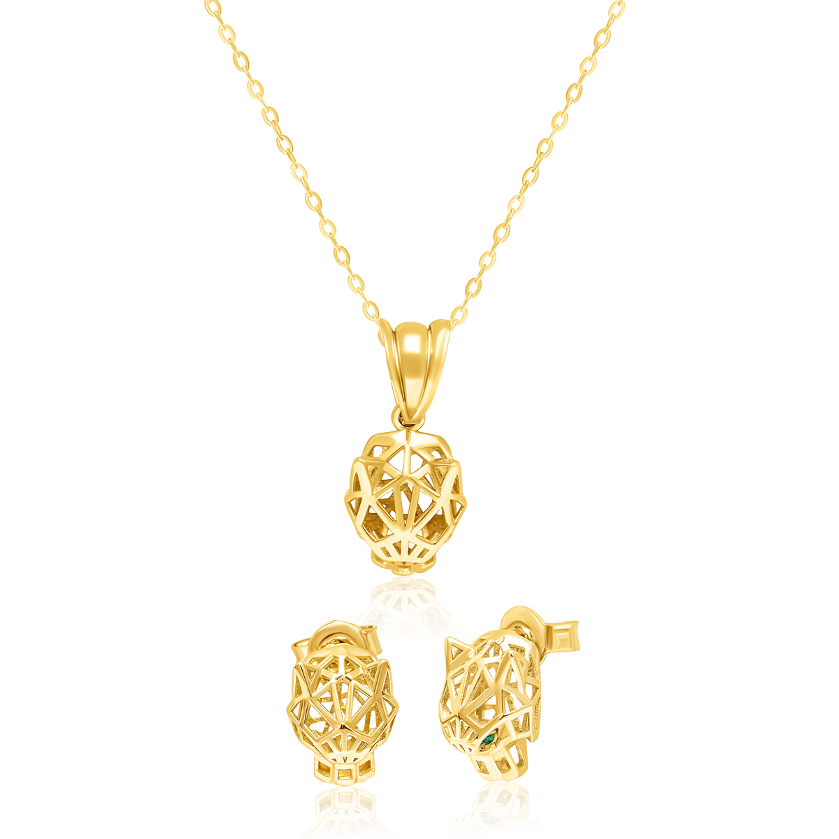 18K Pure Gold Panther Jewelry Set Talagold