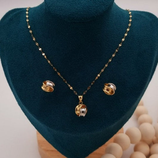 18K Pure Gold Knot Jewelry Set