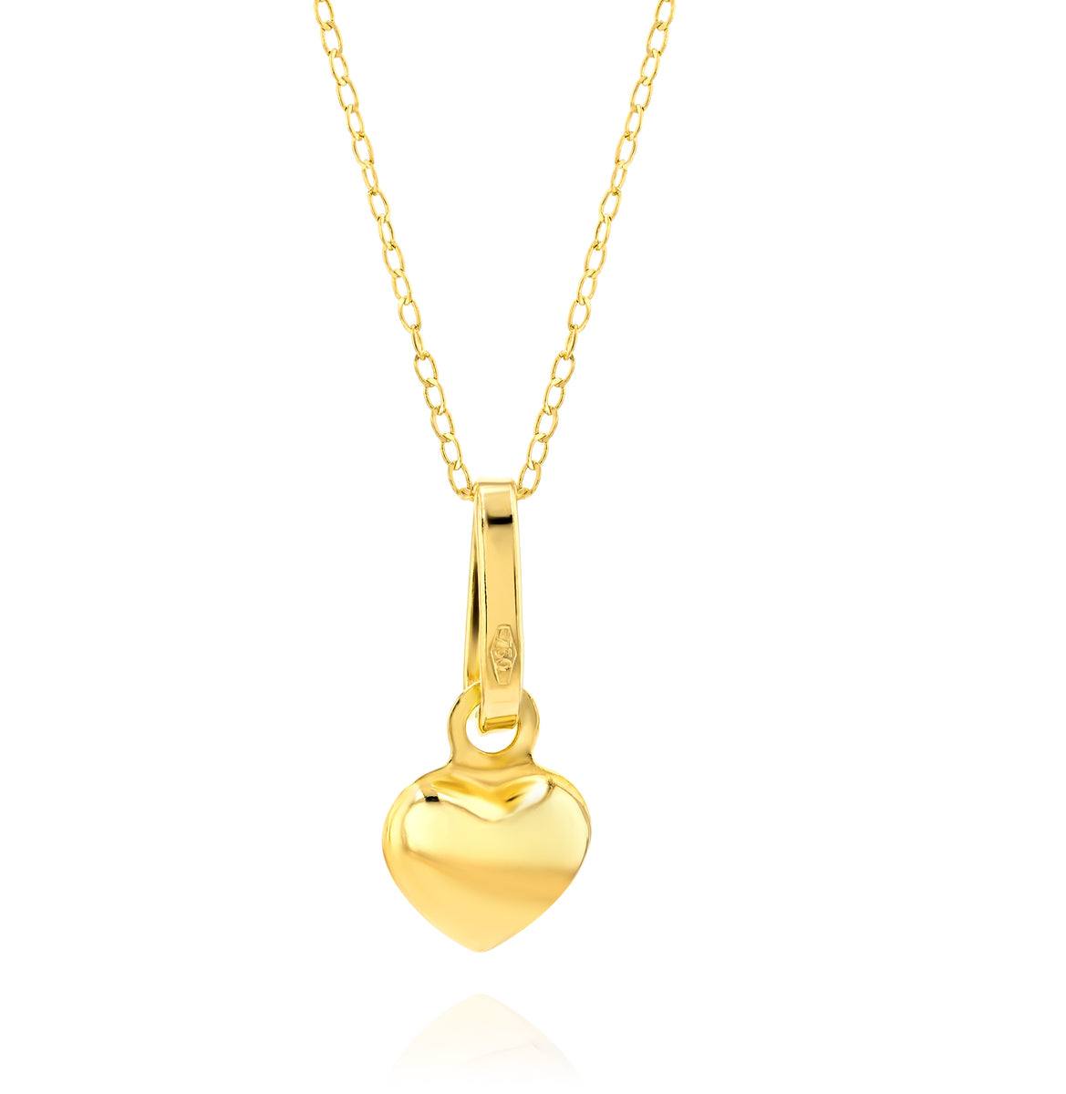 18K Pure Gold Heart Necklace