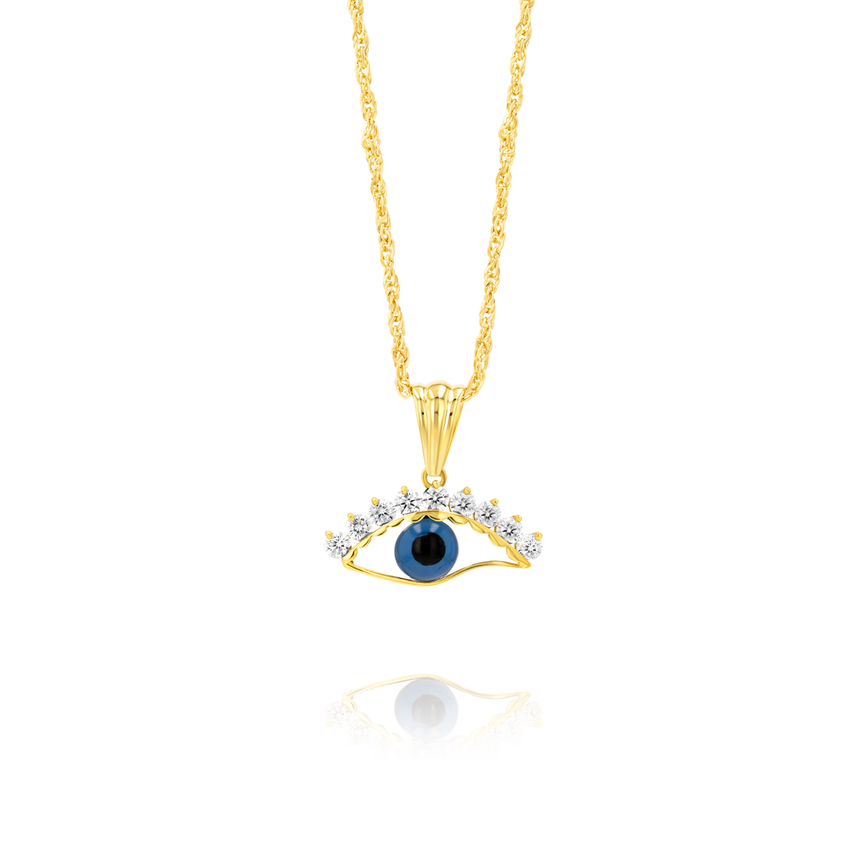 18K Pure Gold Eye Necklace – Tala Gold Collection