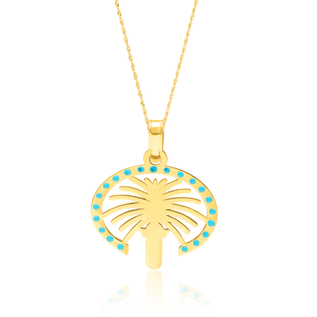 18K Pure Gold Palm Tree Necklace Talagold – Tala Gold Collection