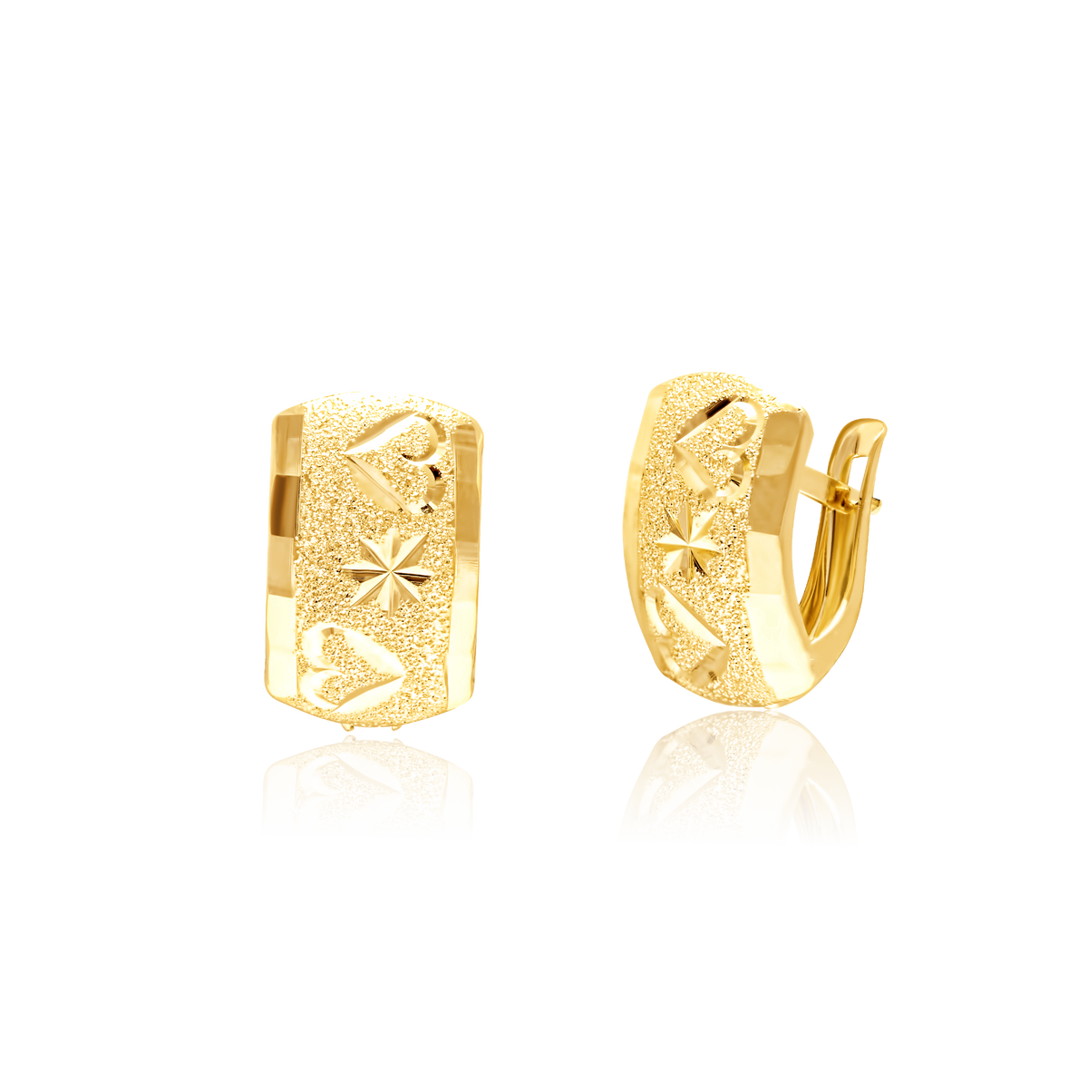 18K Pure Gold Curved Clip Jewelry Set Talagold – Tala Gold Collection