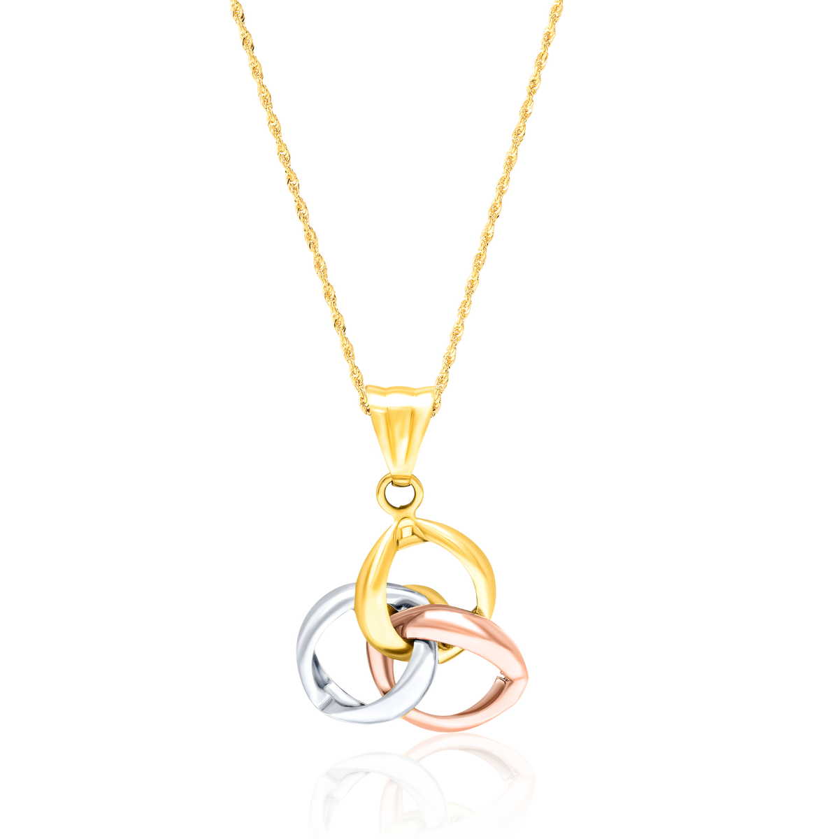 18K Pure Gold 3 Color Flower Jewelry Set Talagold