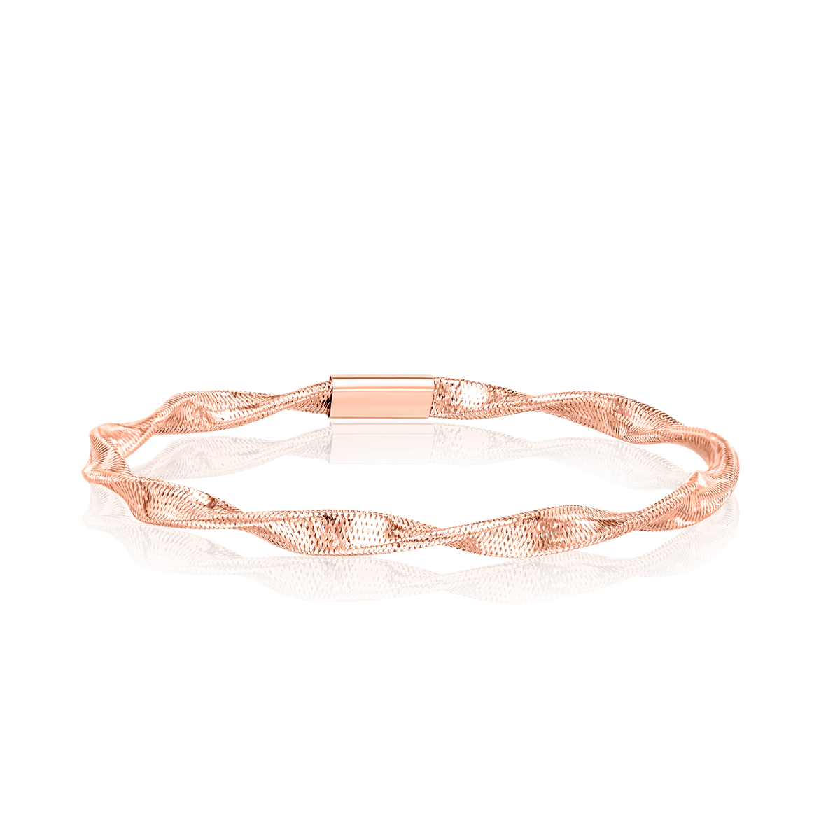 18K Pure Rose Gold Elastic Bangle Talagold