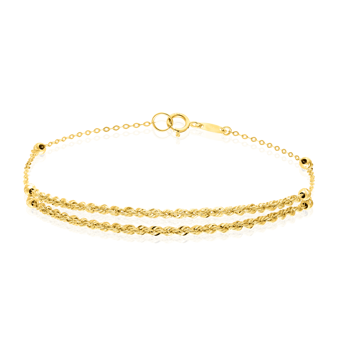18K Pure Gold 2 Layer Rope Seed Bracelet Talagold – Tala Gold Collection