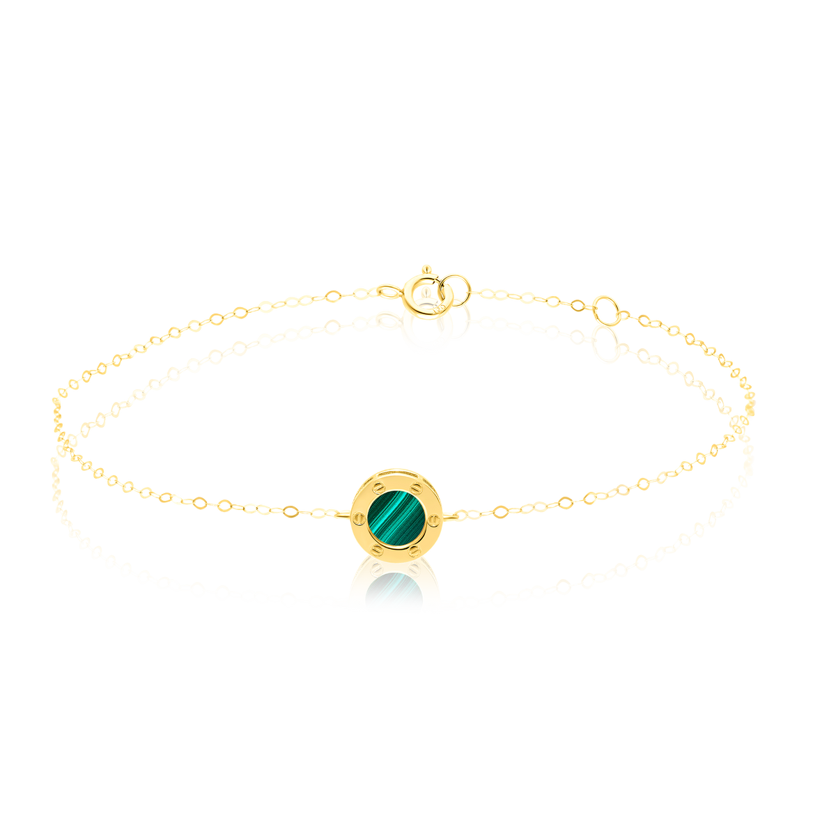 18K Pure Gold Green Round Jewelry Set Talagold
