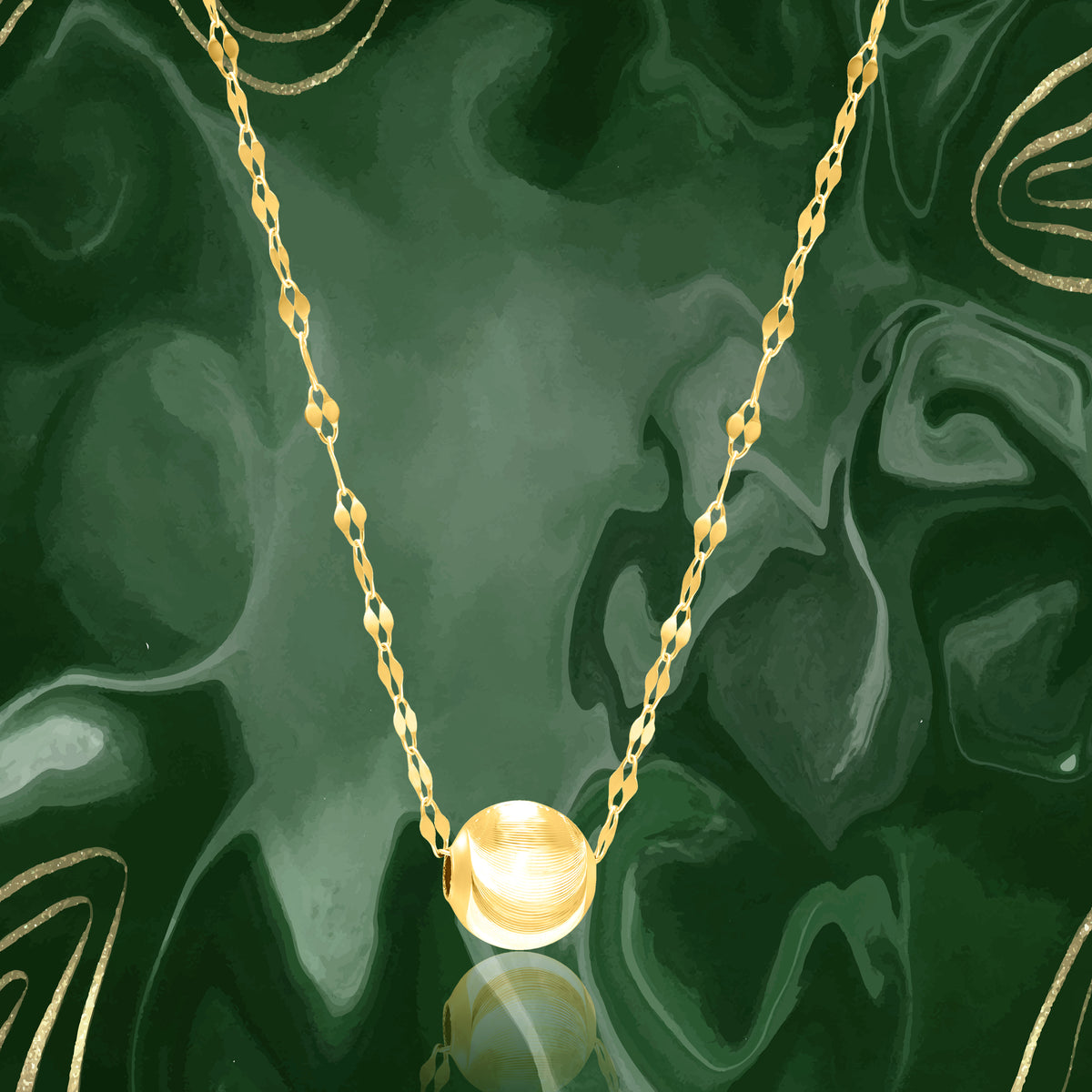 18K Pure Gold Moving Seed Necklace – Tala Gold Collection