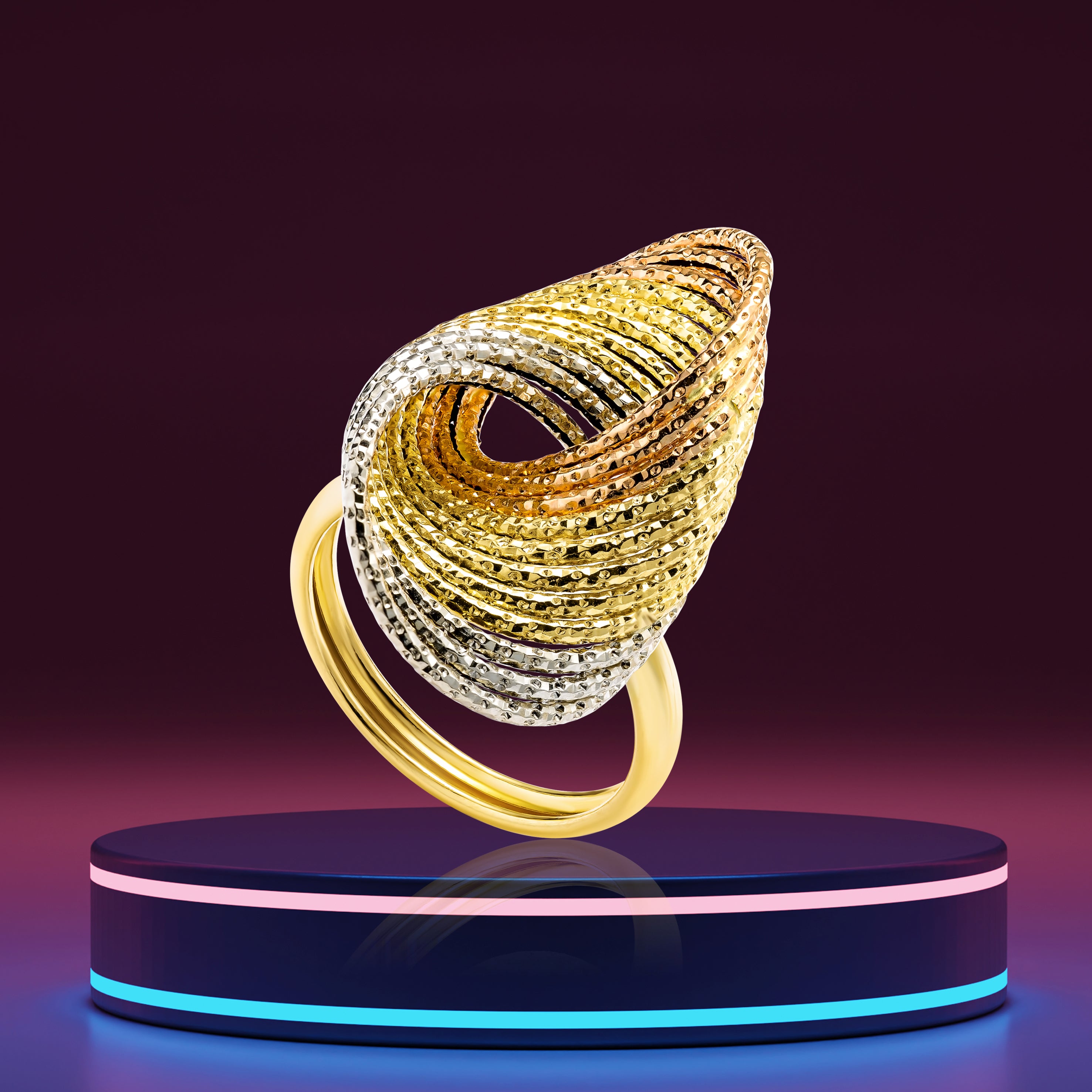 18K Pure Gold Multi Color Ring 18k-pure-gold-multi-color-ring