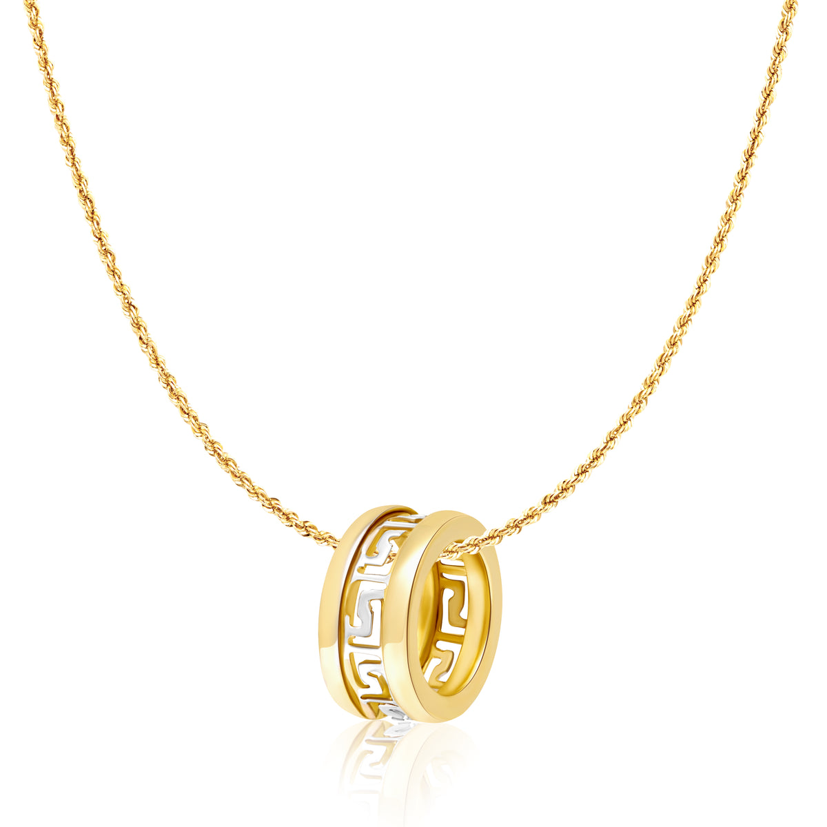18K Pure Gold Round Ring Necklace Talagold – Tala Gold Collection