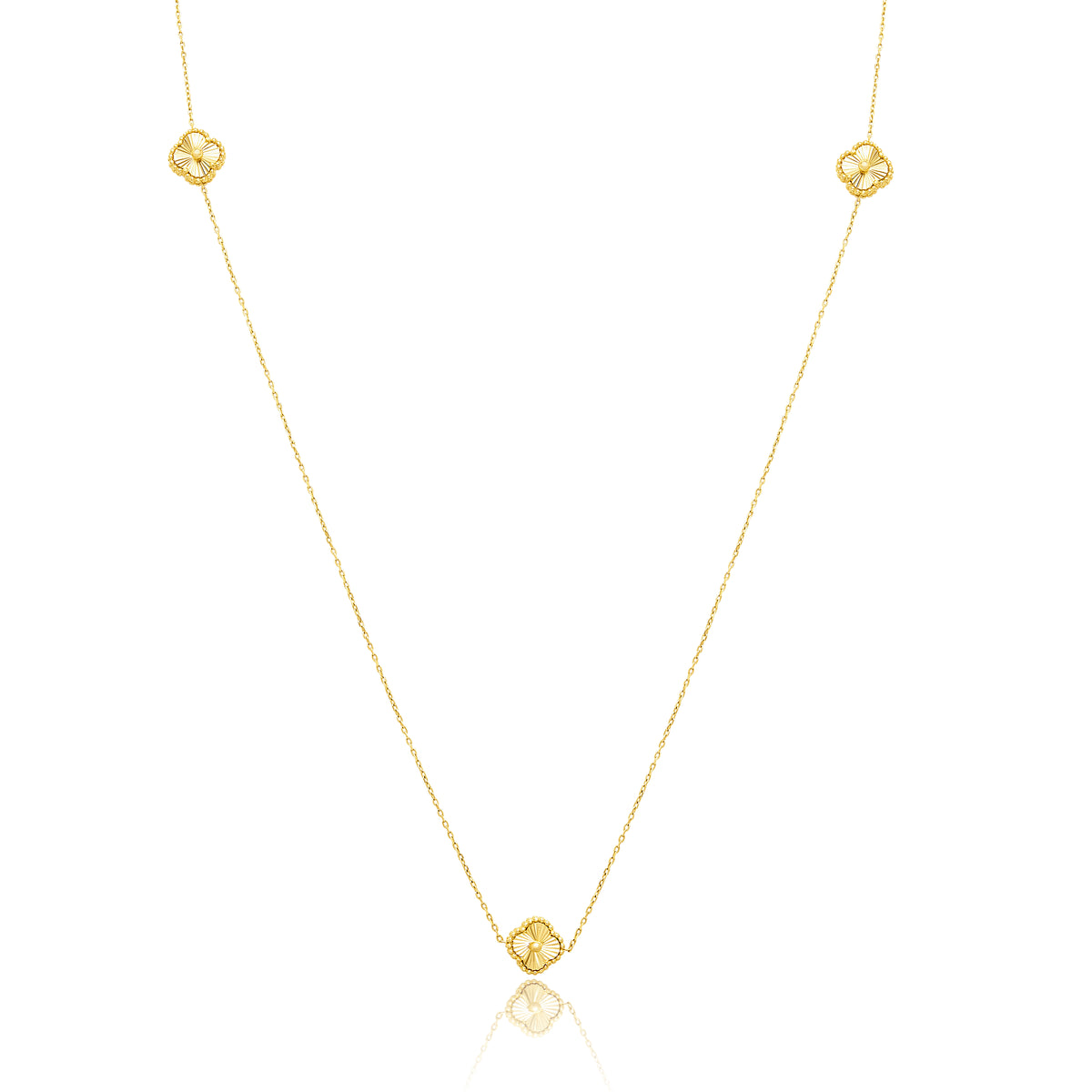18K Pure Gold Flower Necklace Talagold – Tala Gold Collection