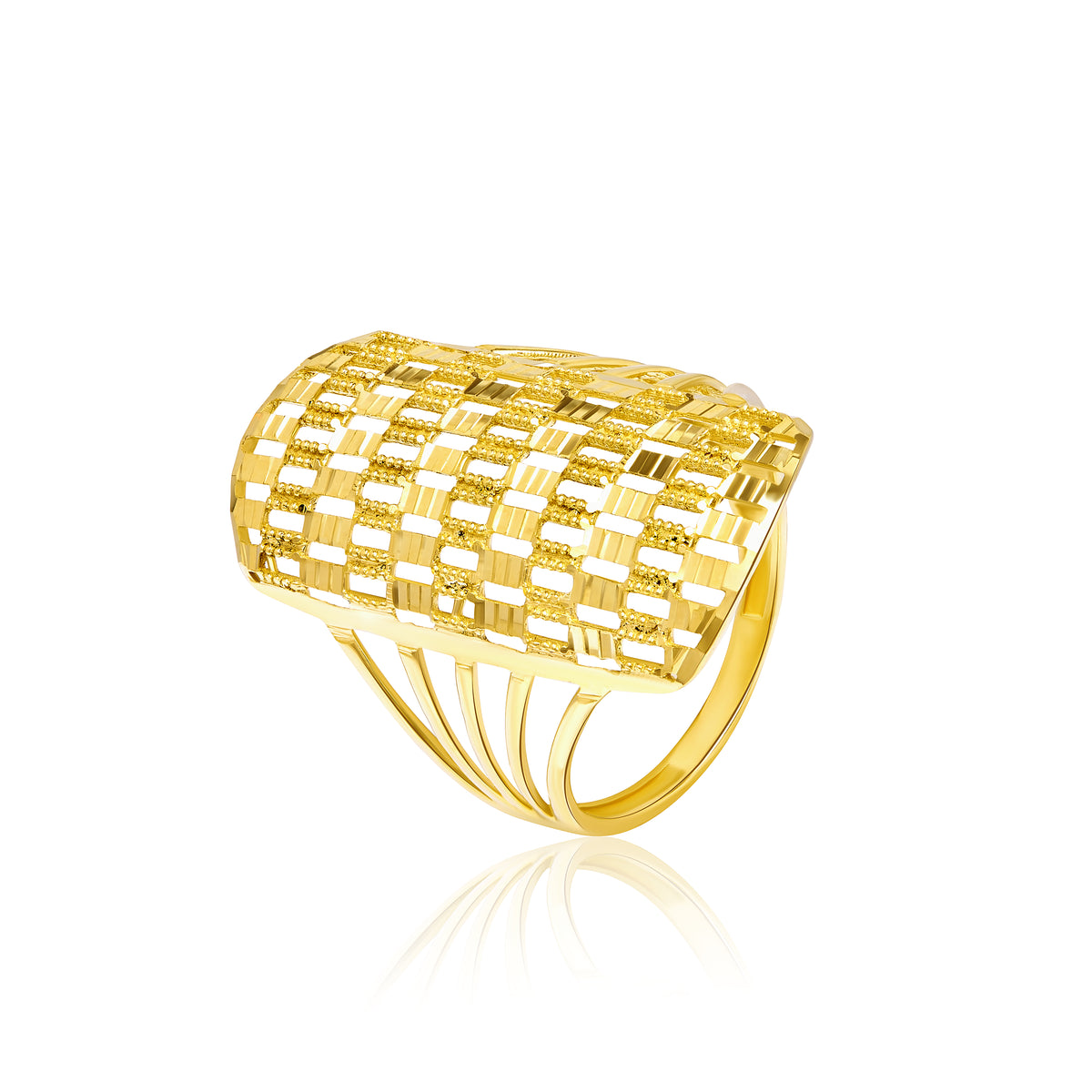 18K Pure Gold Elegant Net Ring Talagold