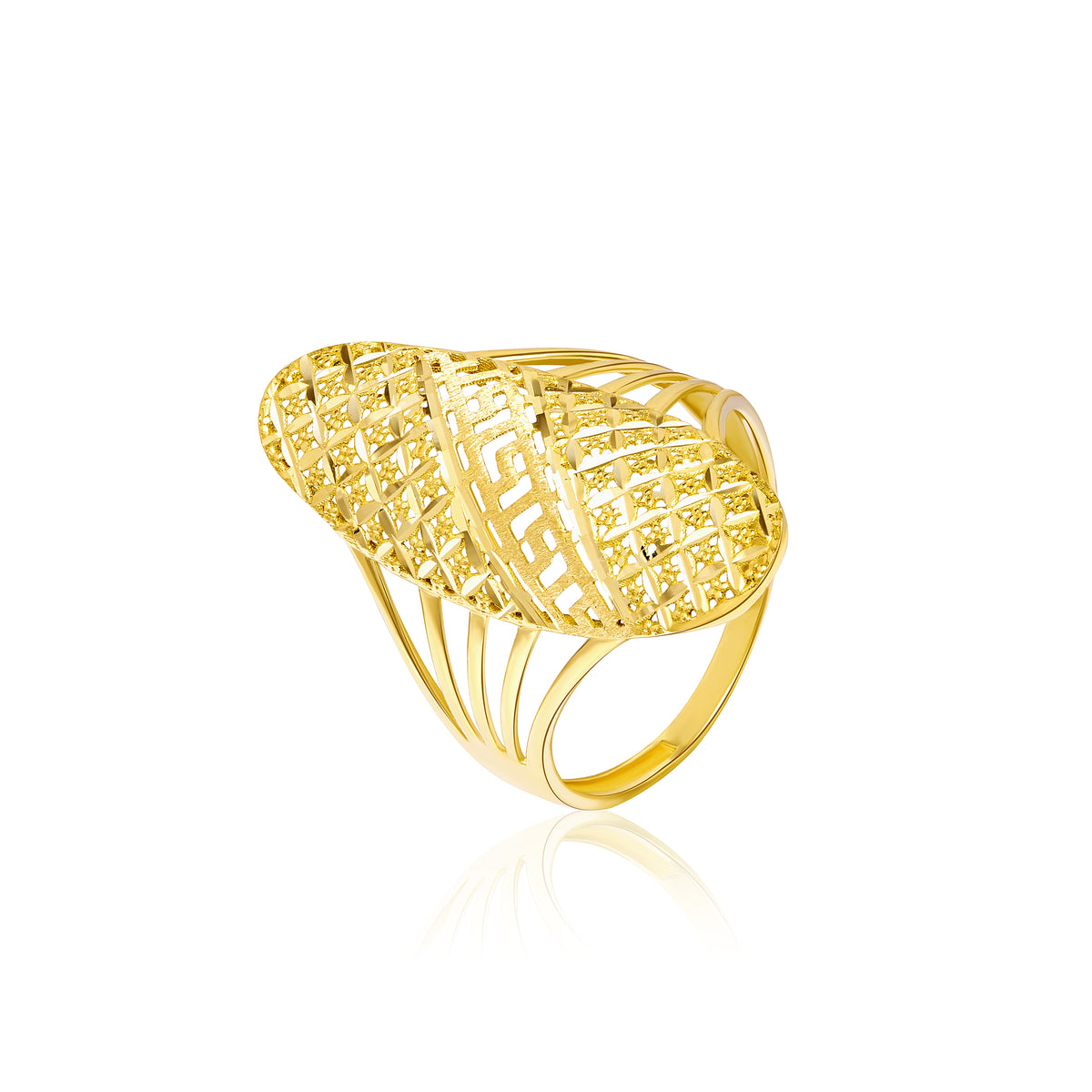 18K Pure Gold Elegant Net Ring Talagold