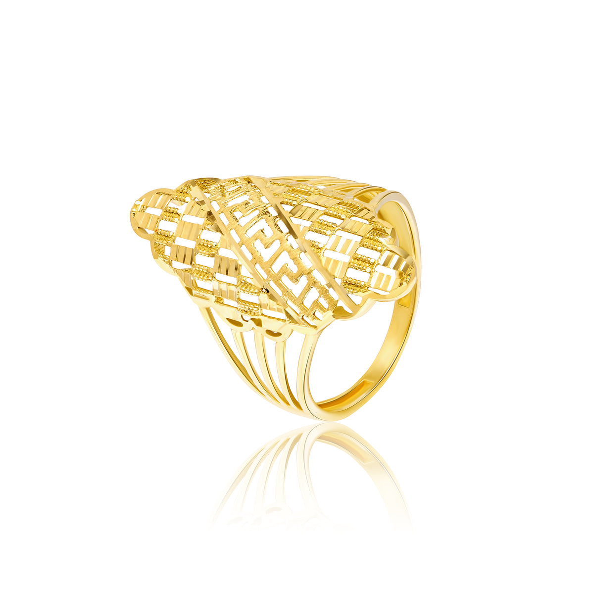 18K Pure Gold Elegant Net Ring Talagold