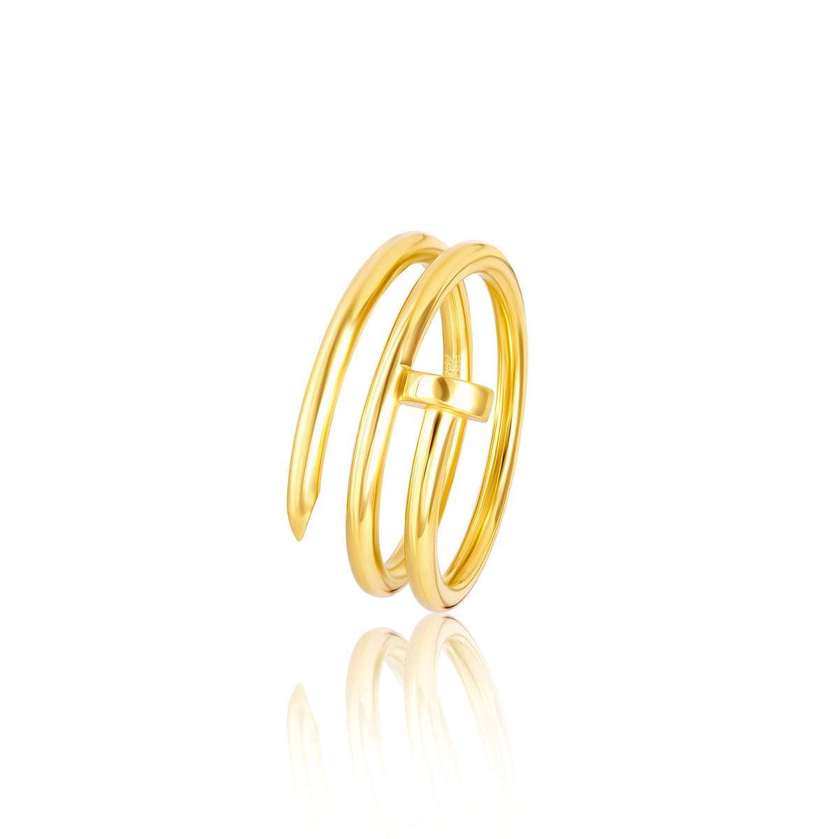 18K Pure Gold Round Nail Ring Talagold