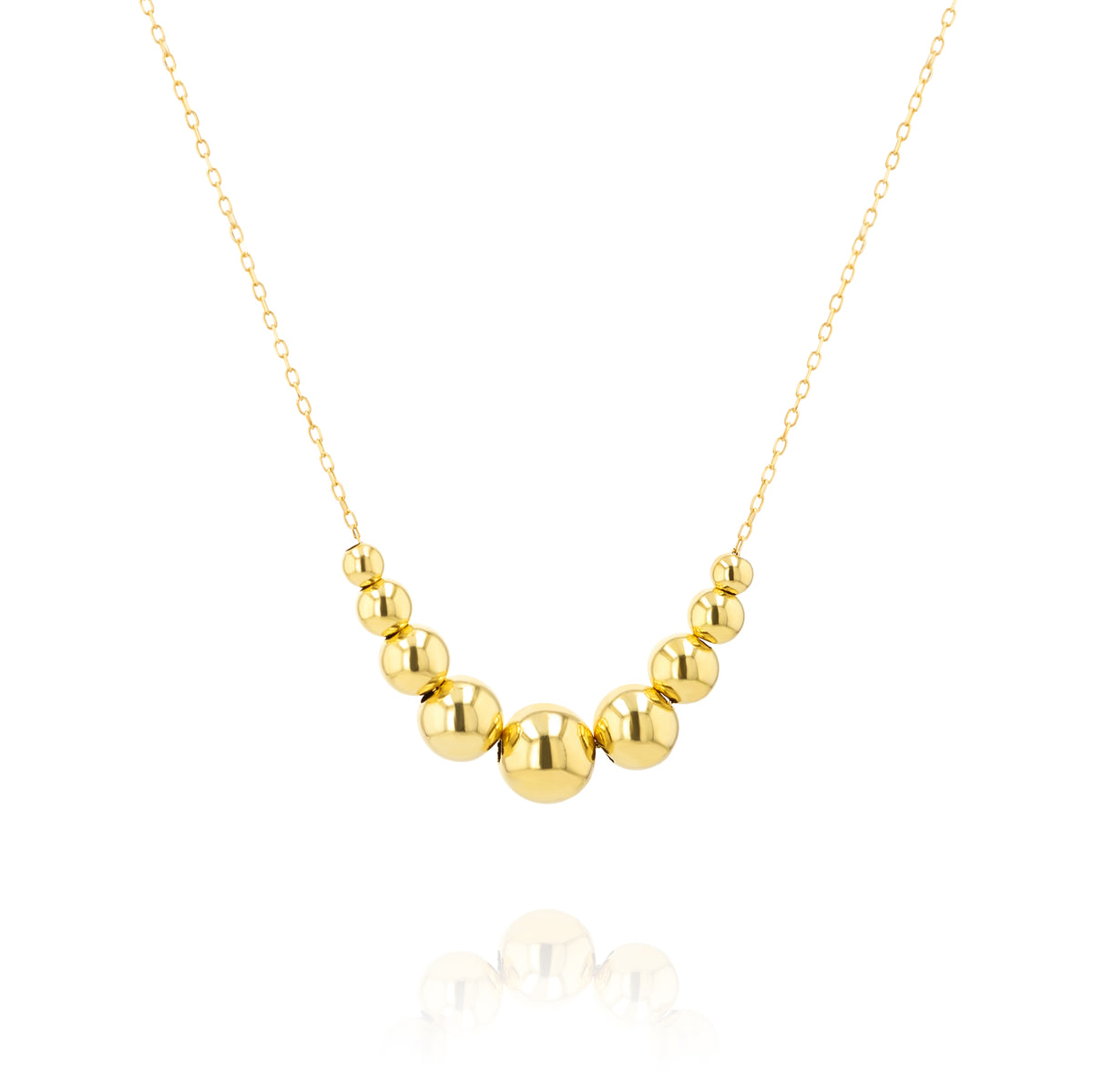 18K Pure Gold Ball Seeds Necklace