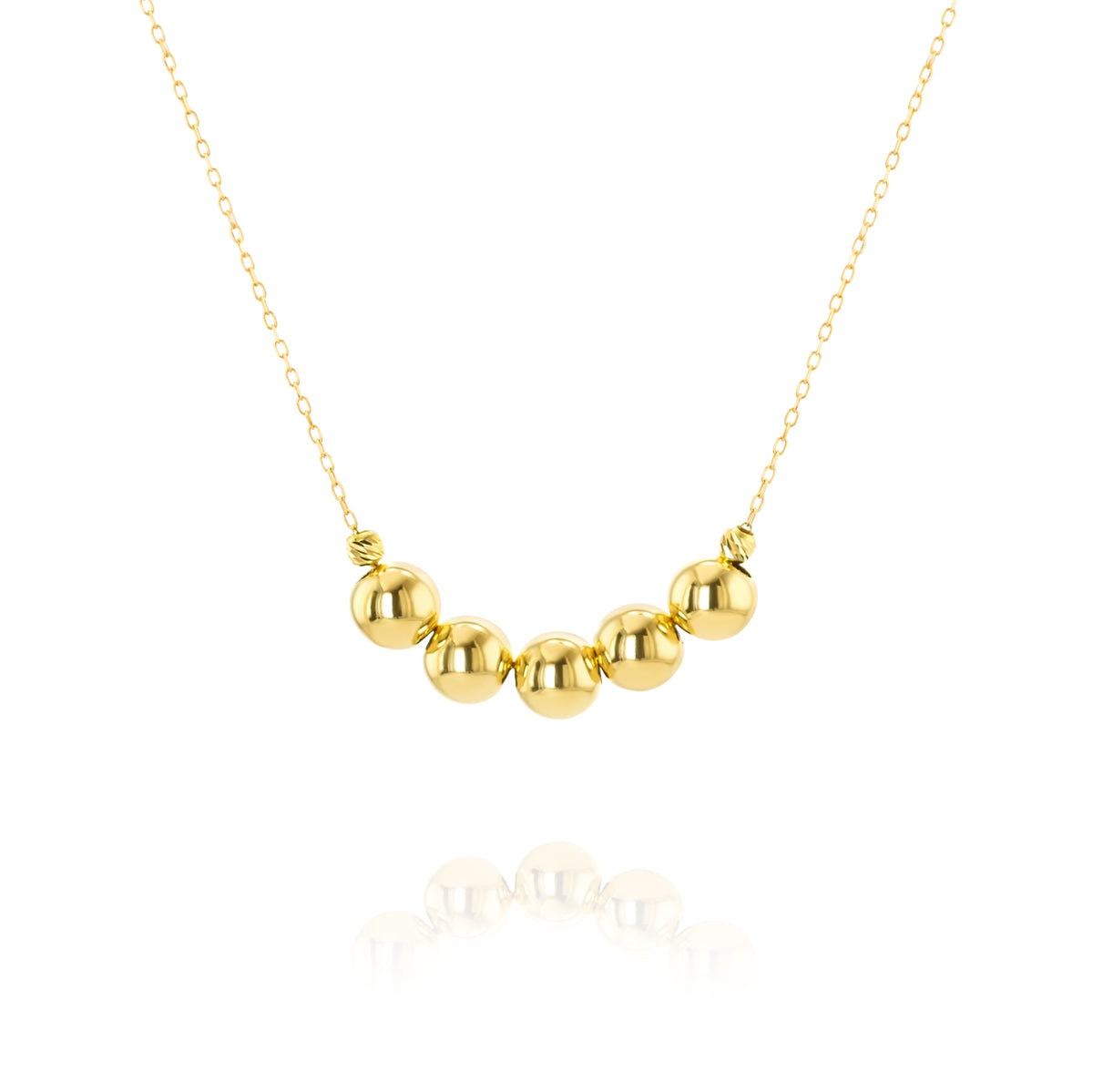 18K Pure Gold Ball Seeds Necklace – Tala Gold Collection