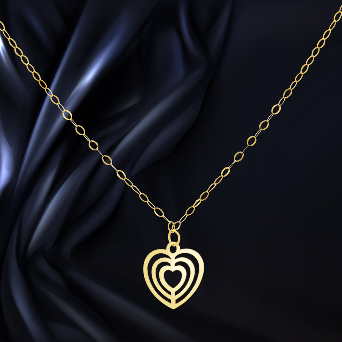 18K Pure Gold Fine Heart Necklace – Tala Gold Collection