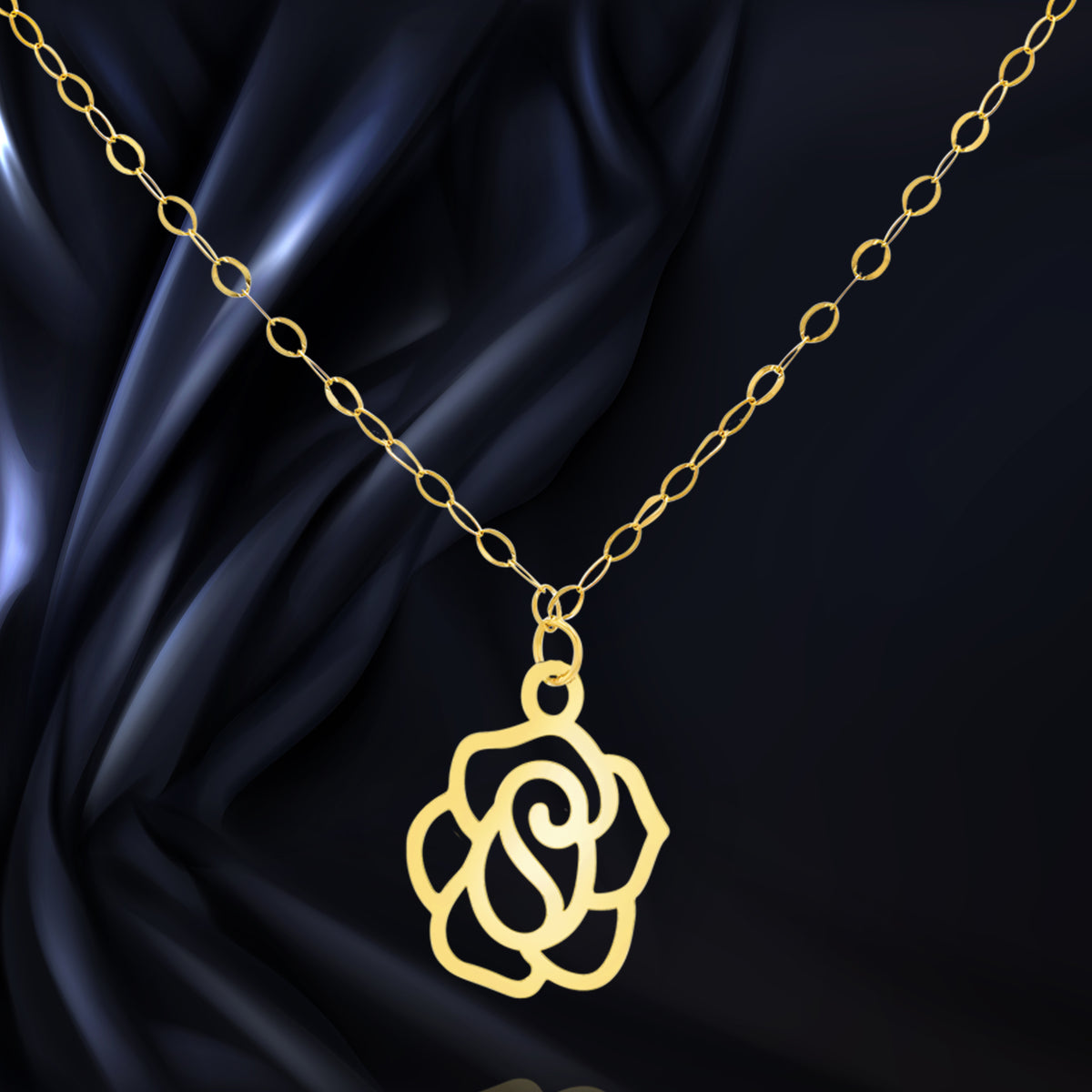 18K Pure Gold Fine Flower Necklace – Tala Gold Collection