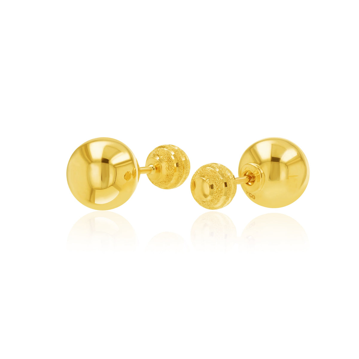 18K Pure Gold Ball Seeds Earrings