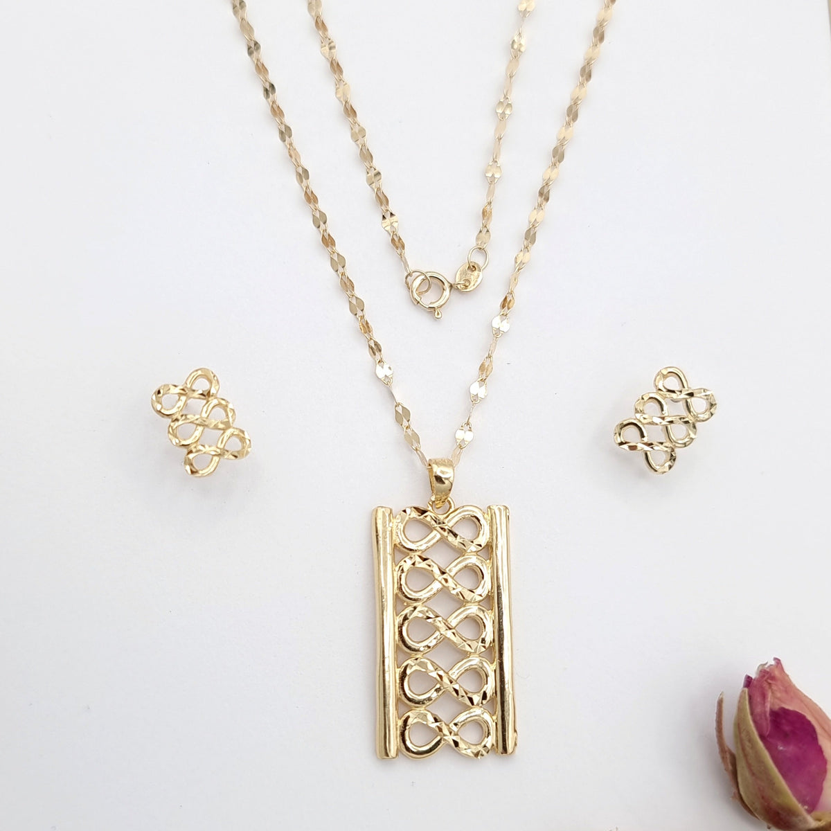 18K Pure Gold Infinity Jewelry Set – Tala Gold Collection