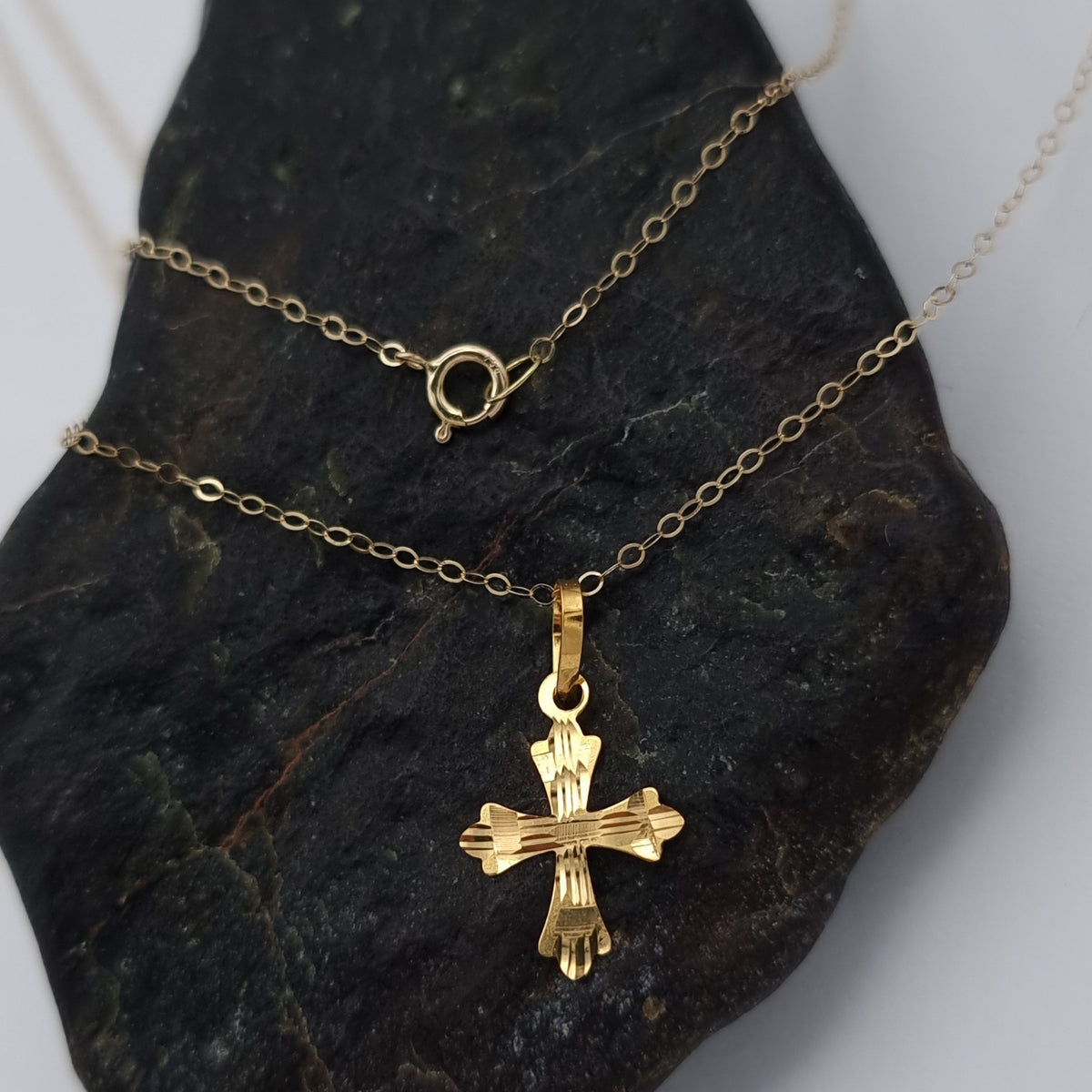 18K Pure Gold Cross Necklace – Tala Gold Collection