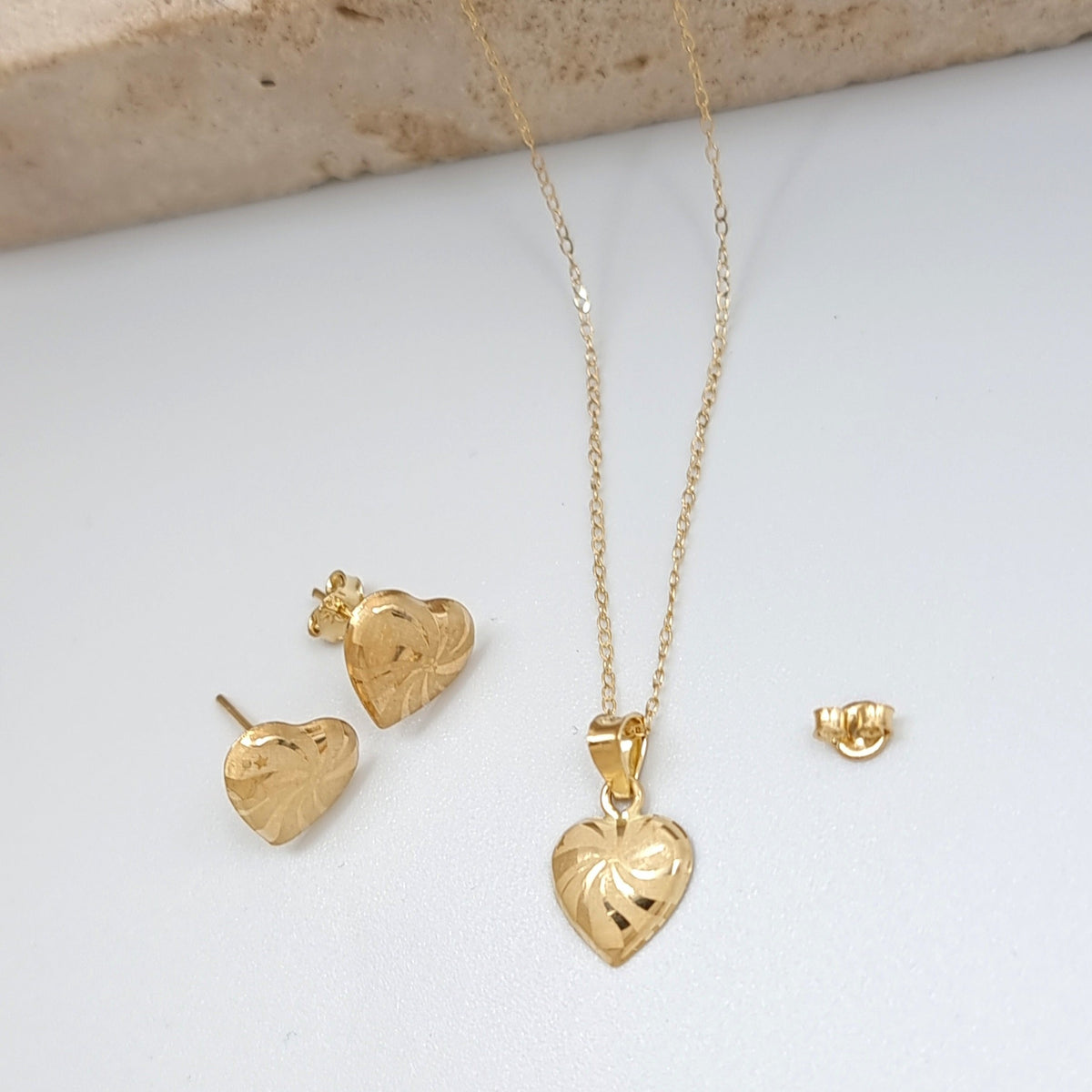 18K Pure Gold Elegant Clip Jewelry Set | Gold Jewelry Set | 18K Gold ...