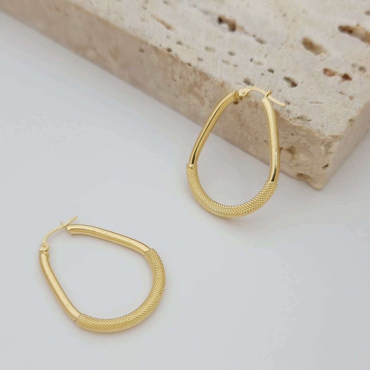 18K Pure Gold Oval Earring Set – Tala Gold Collection