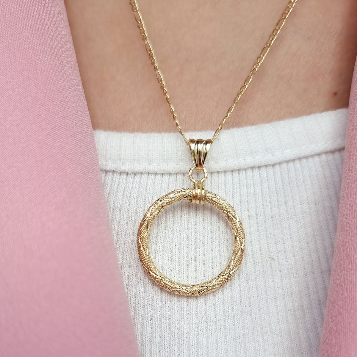18K Pure Gold Round Necklace – Tala Gold Collection