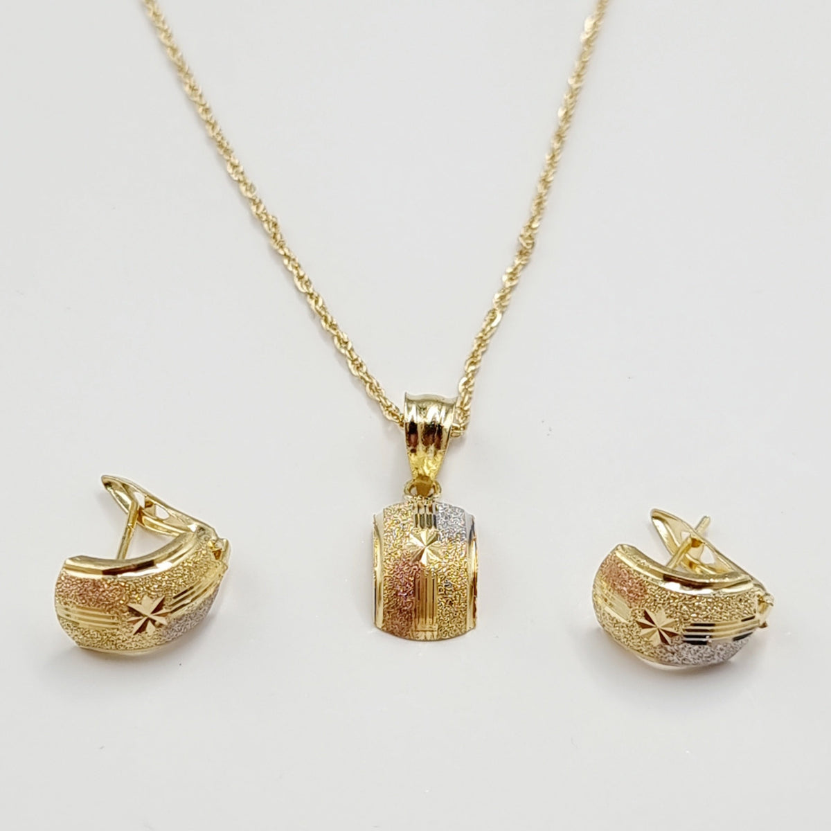 18K Pure Gold 3 Color Clip Jewelry Set – Tala Gold Collection