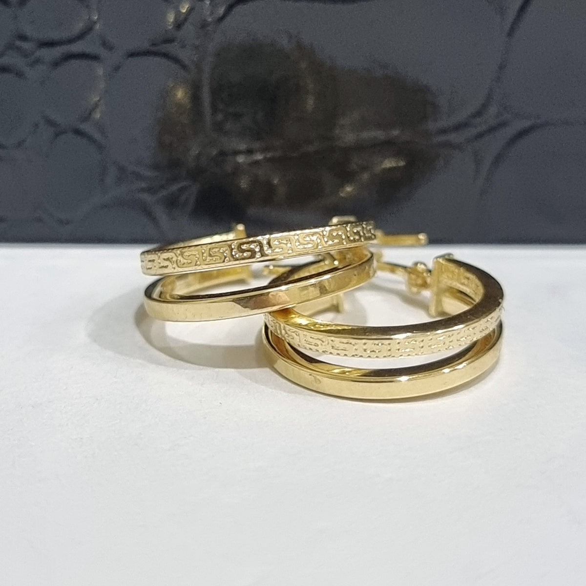18K Pure Gold Round Earring Set – Tala Gold Collection