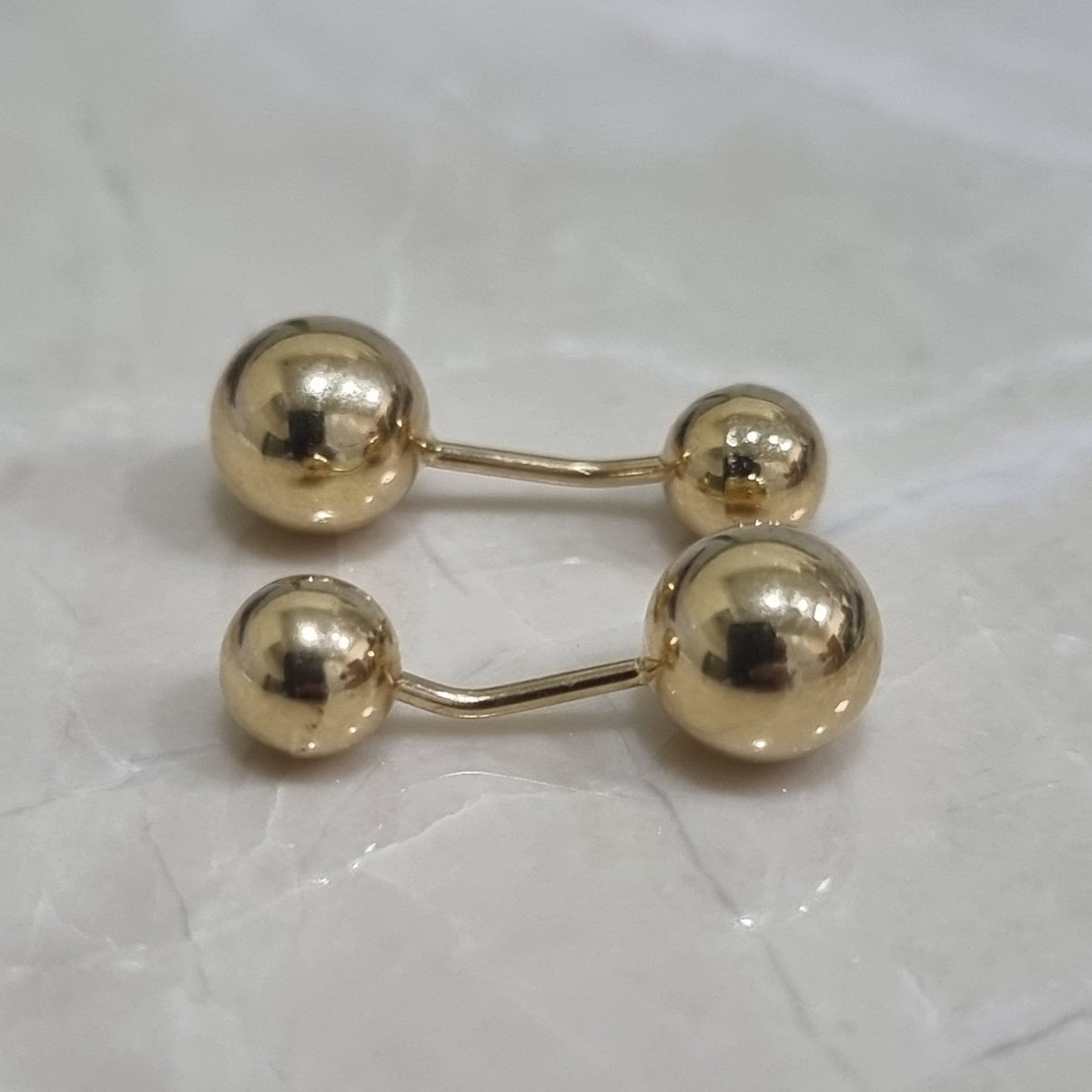 18K Pure Gold Double Side Bead Earring Set – Tala Gold Collection