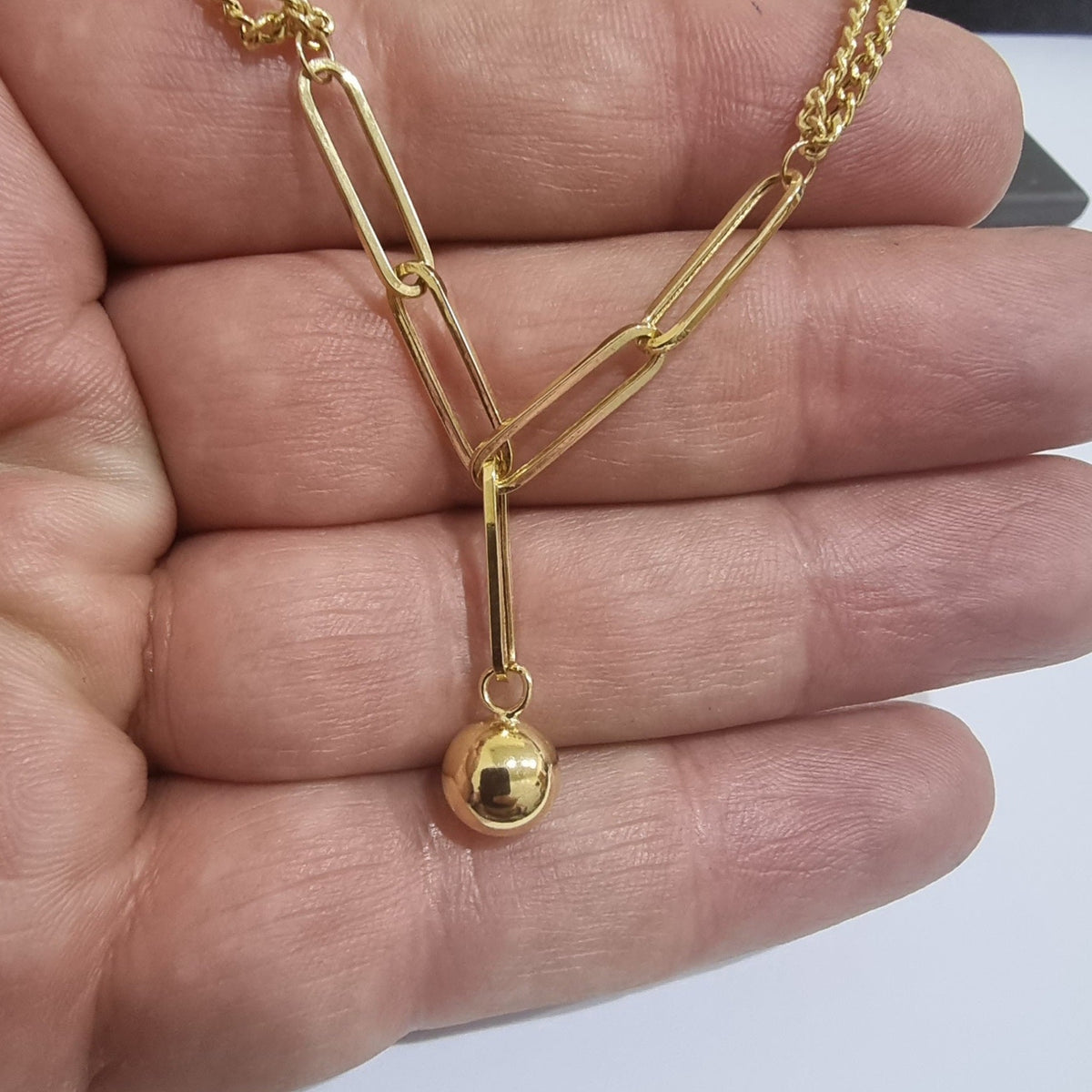 18K Pure Gold Elegant Linked Ball Bracelet