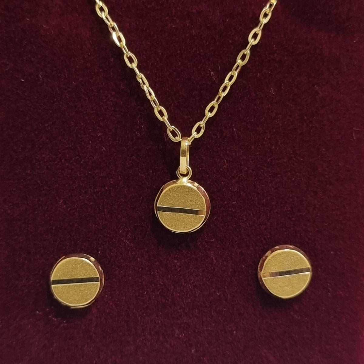 18K Pure Gold Fine Round Jewelry Set – Tala Gold Collection