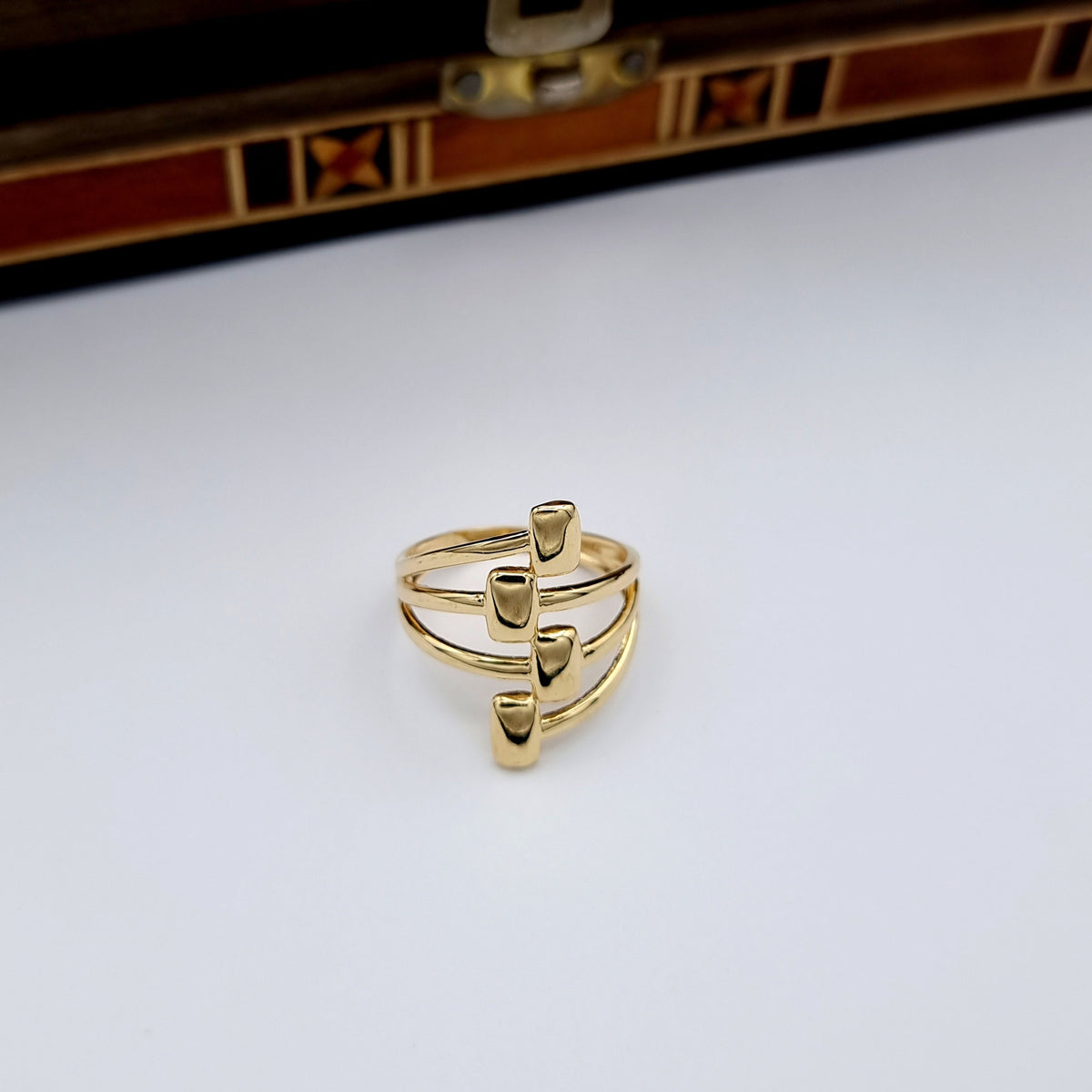 18K Pure Gold Square Ring – Tala Gold Collection