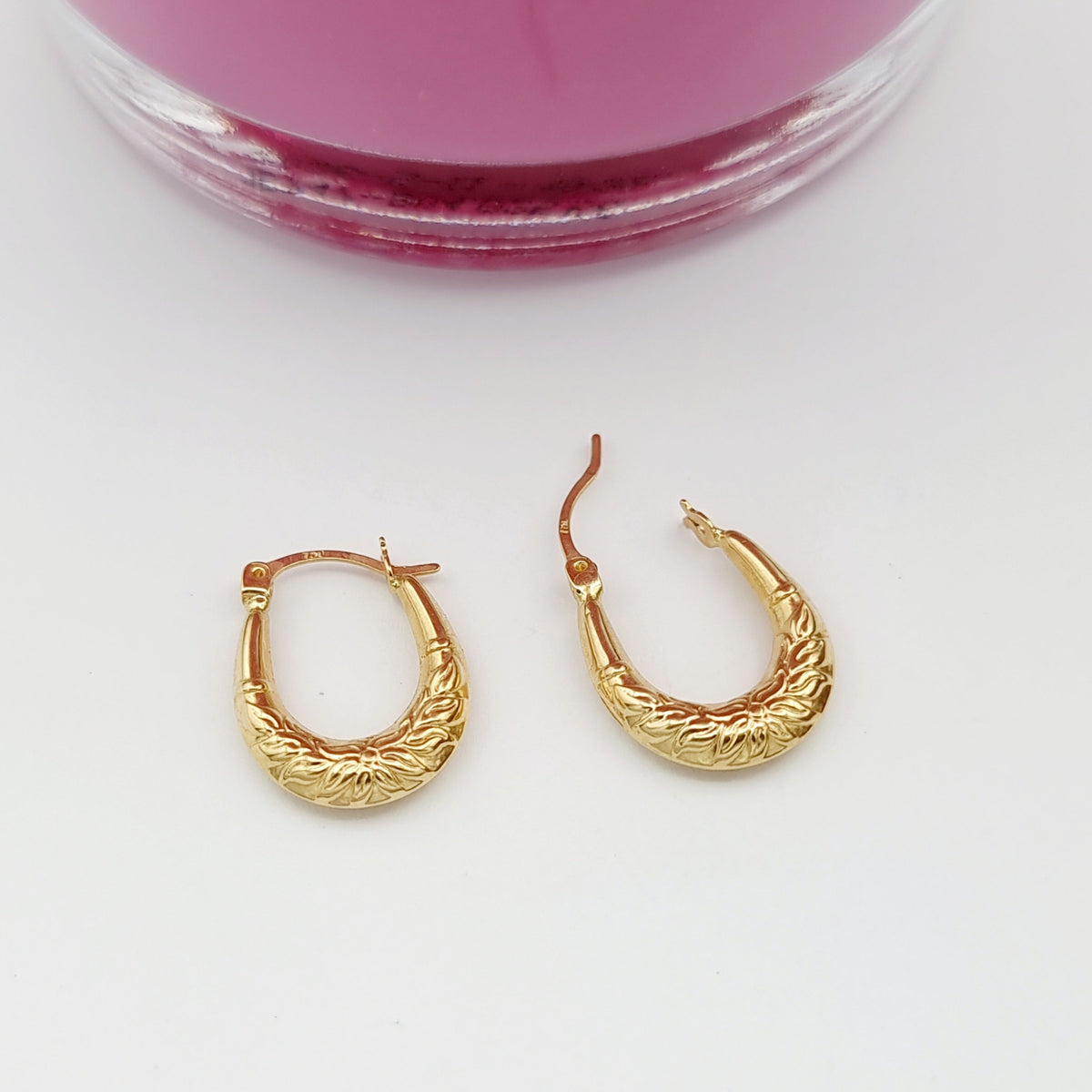18K Pure Gold Oval Earring Set – Tala Gold Collection