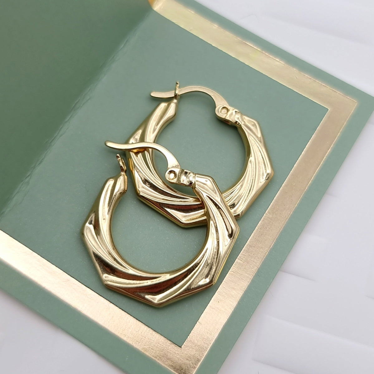 18K Pure Gold Lined Round Earring Set – Tala Gold Collection