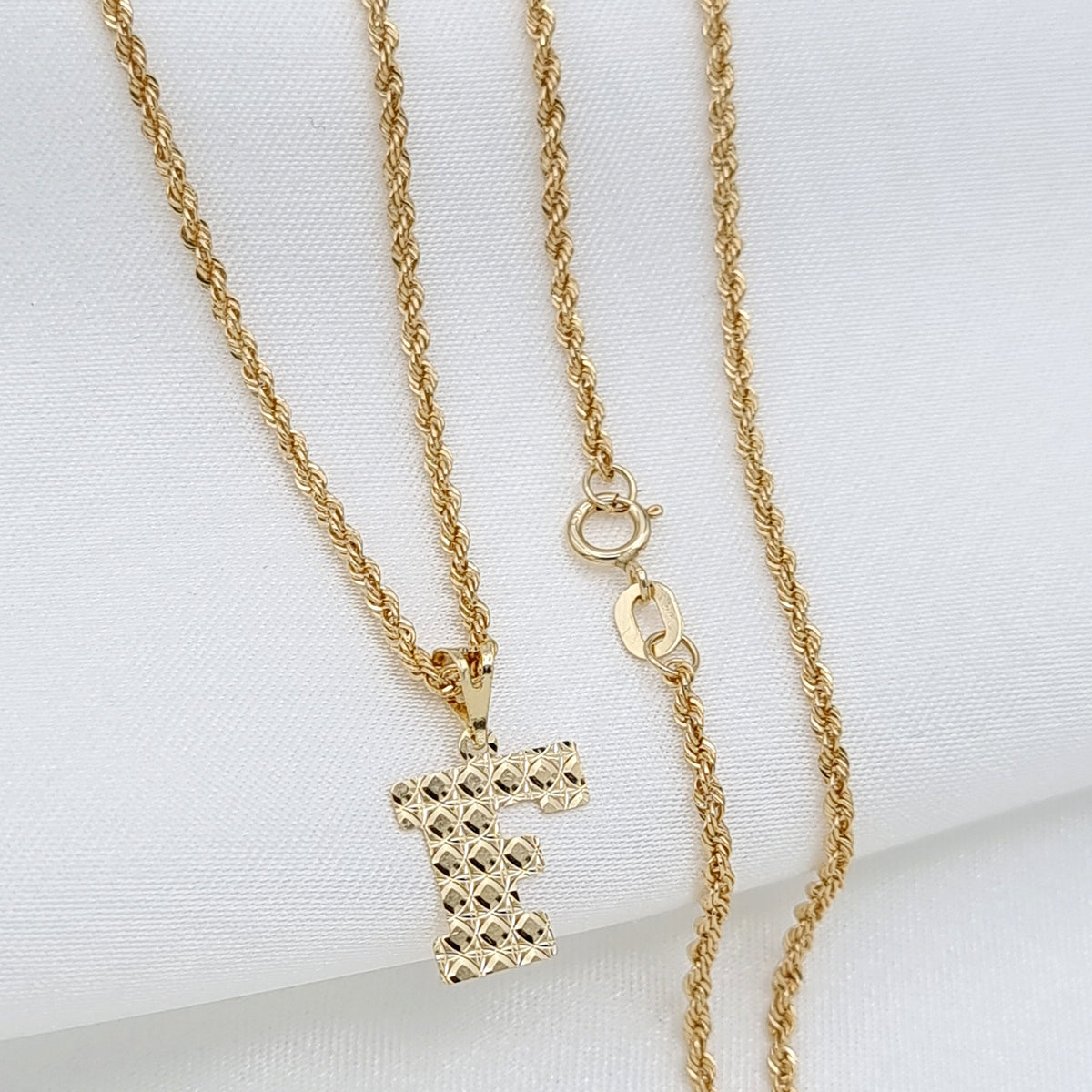 18K Pure Gold Letter F Necklace – Tala Gold Collection
