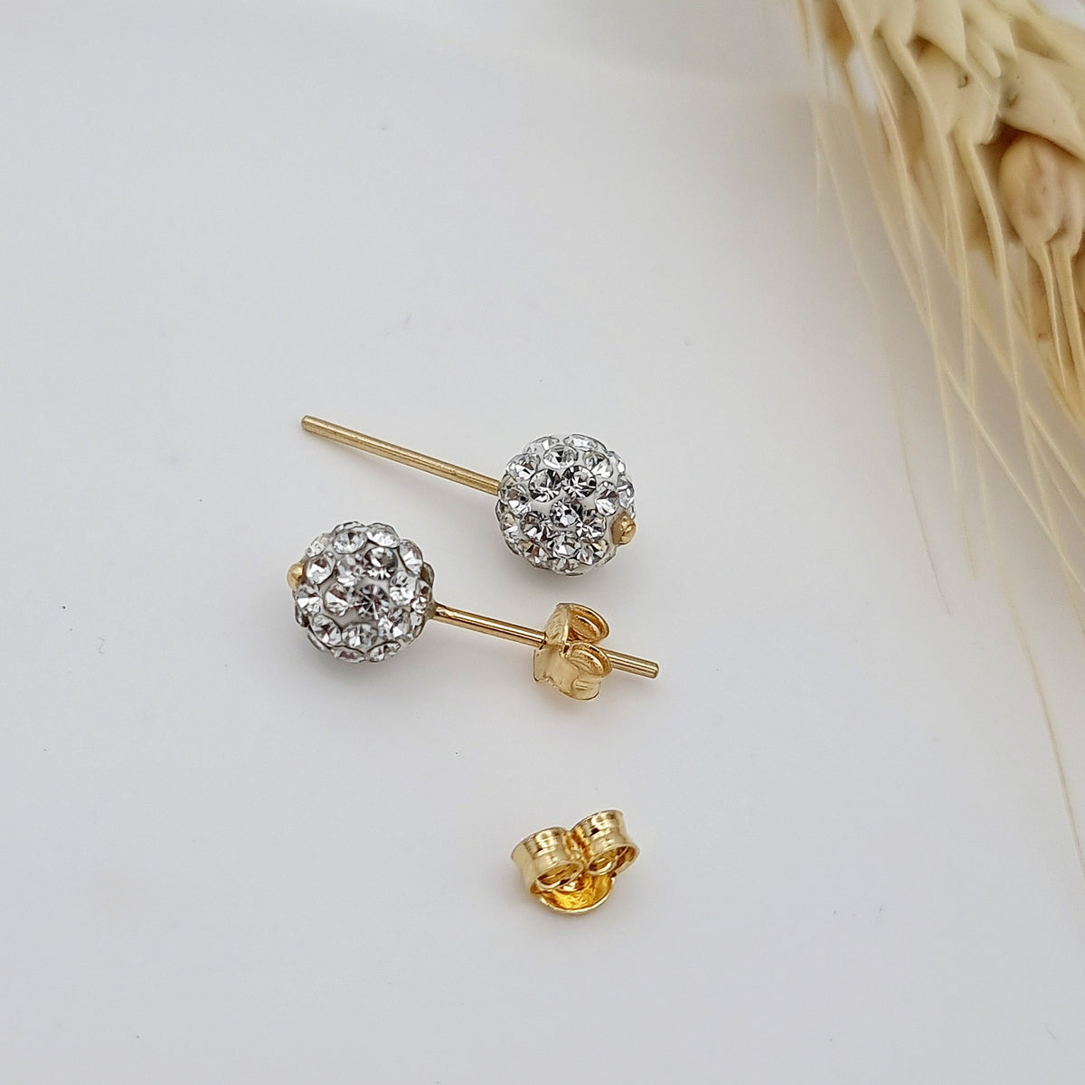 18K Pure Gold Ball Stud Earring Set – Tala Gold Collection