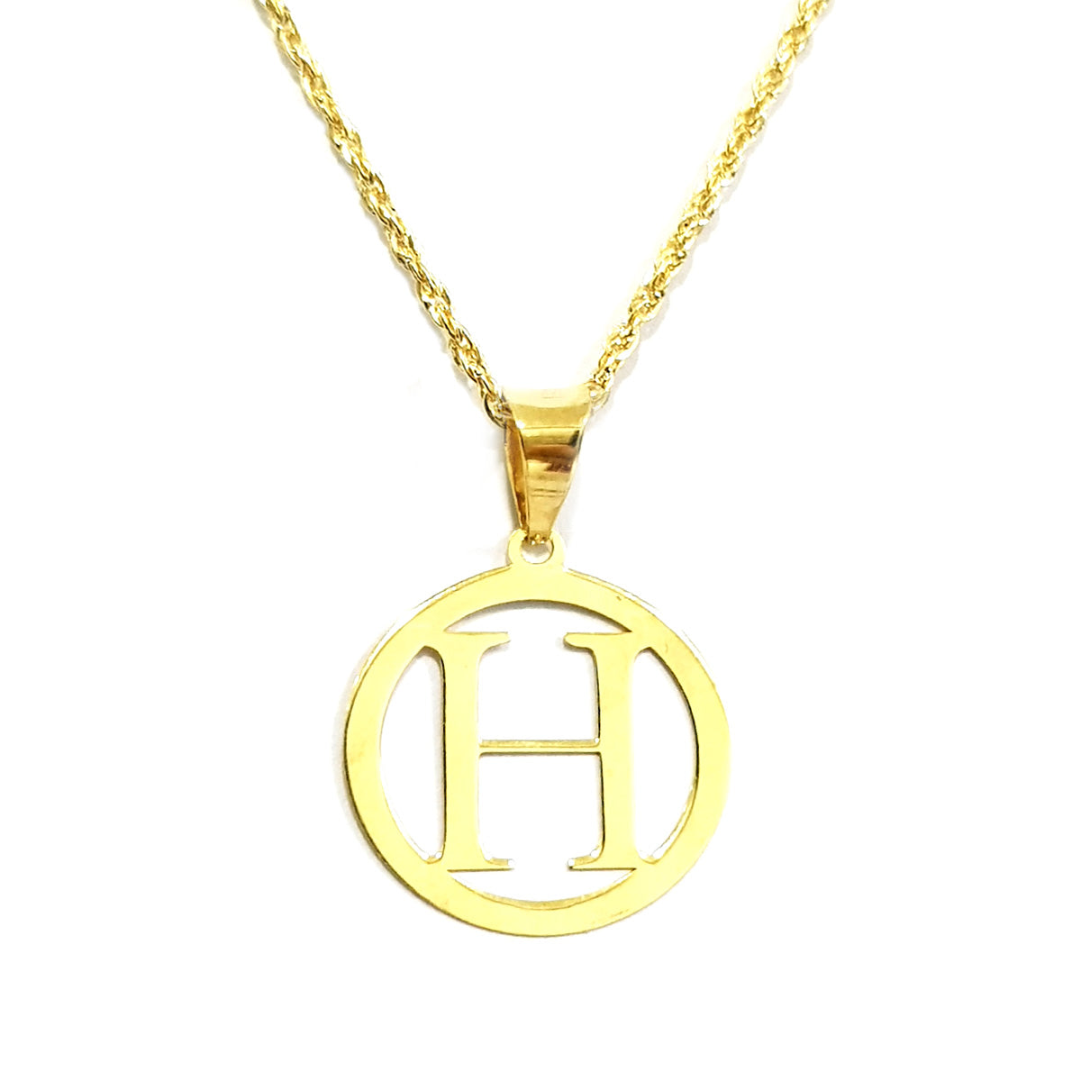18K Pure Gold Letter H Design Necklace | 18K Gold Necklace for Women