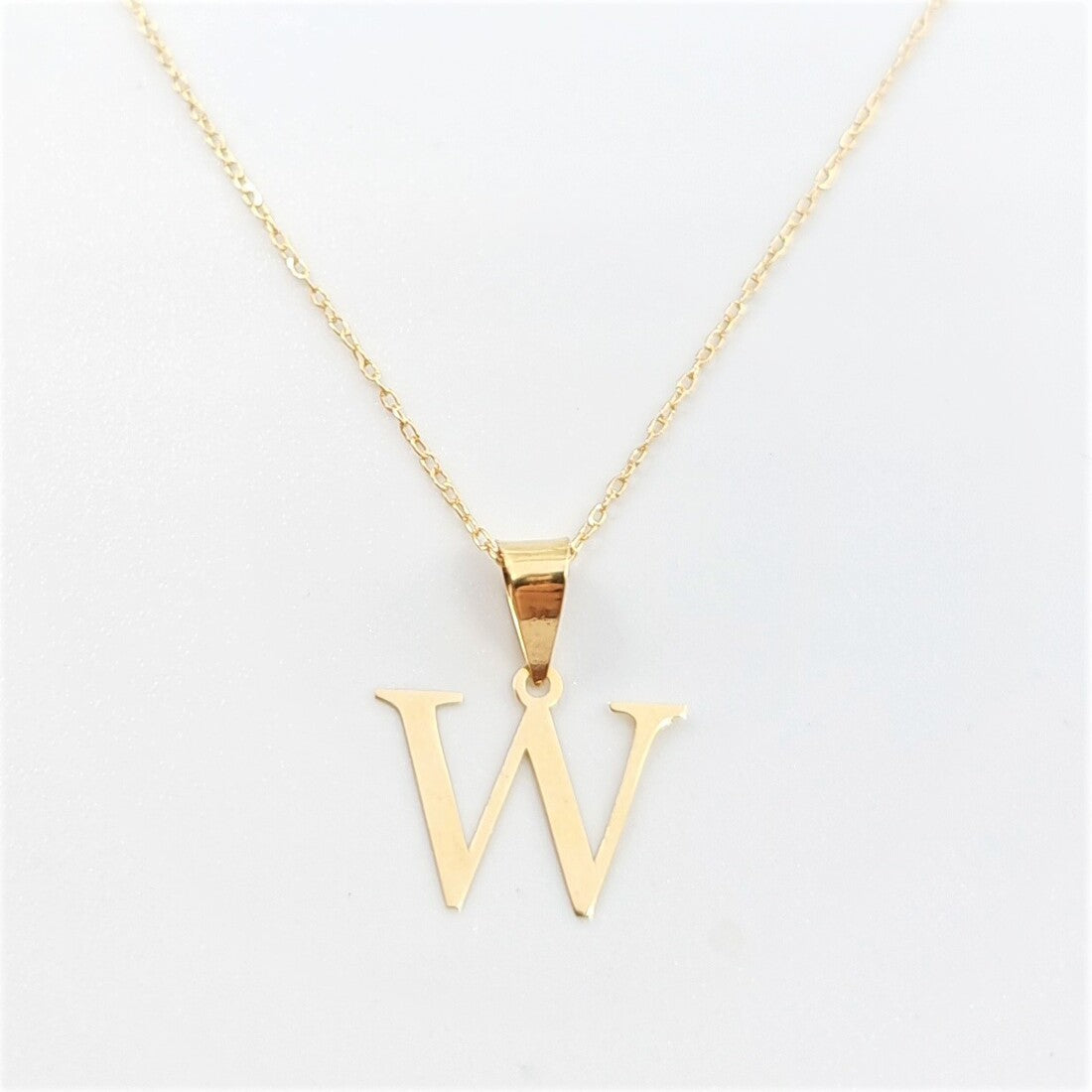 18K Pure Gold Letter W Necklace | Gold Necklace for Women | 18K Jewelry